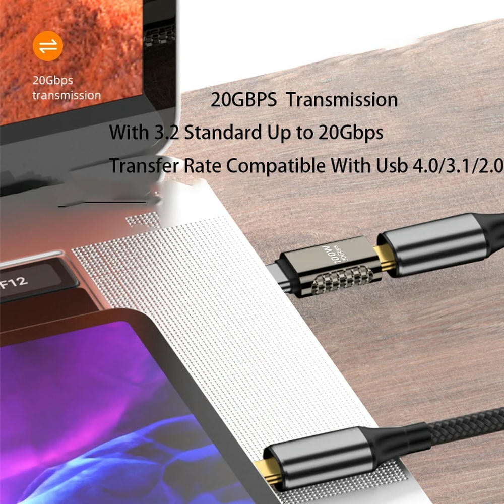 FOR Type C to USB C Adapter 100W Fast Connector 8K@60Hz USB 3.2 20Gbps ...