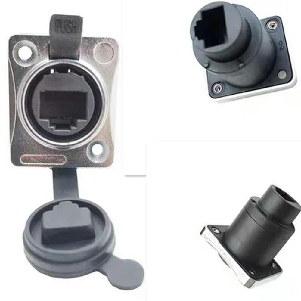 FOR Type D Push-Button RJ45 cable Port Straight Through Male Female ...