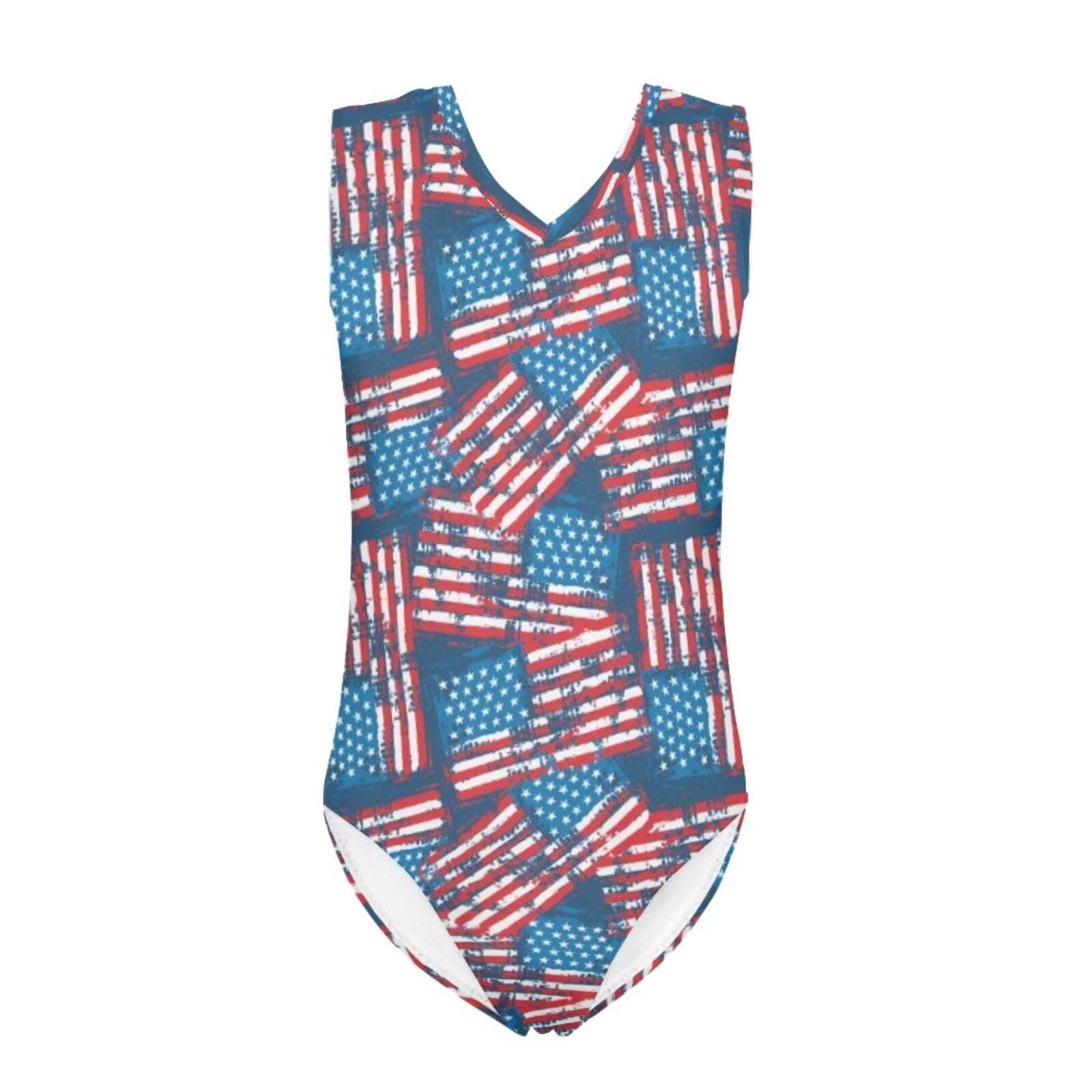 FOR U DESIGNS 3-4T Girls Bathing Suit One Piece, American Flag Dancing ...