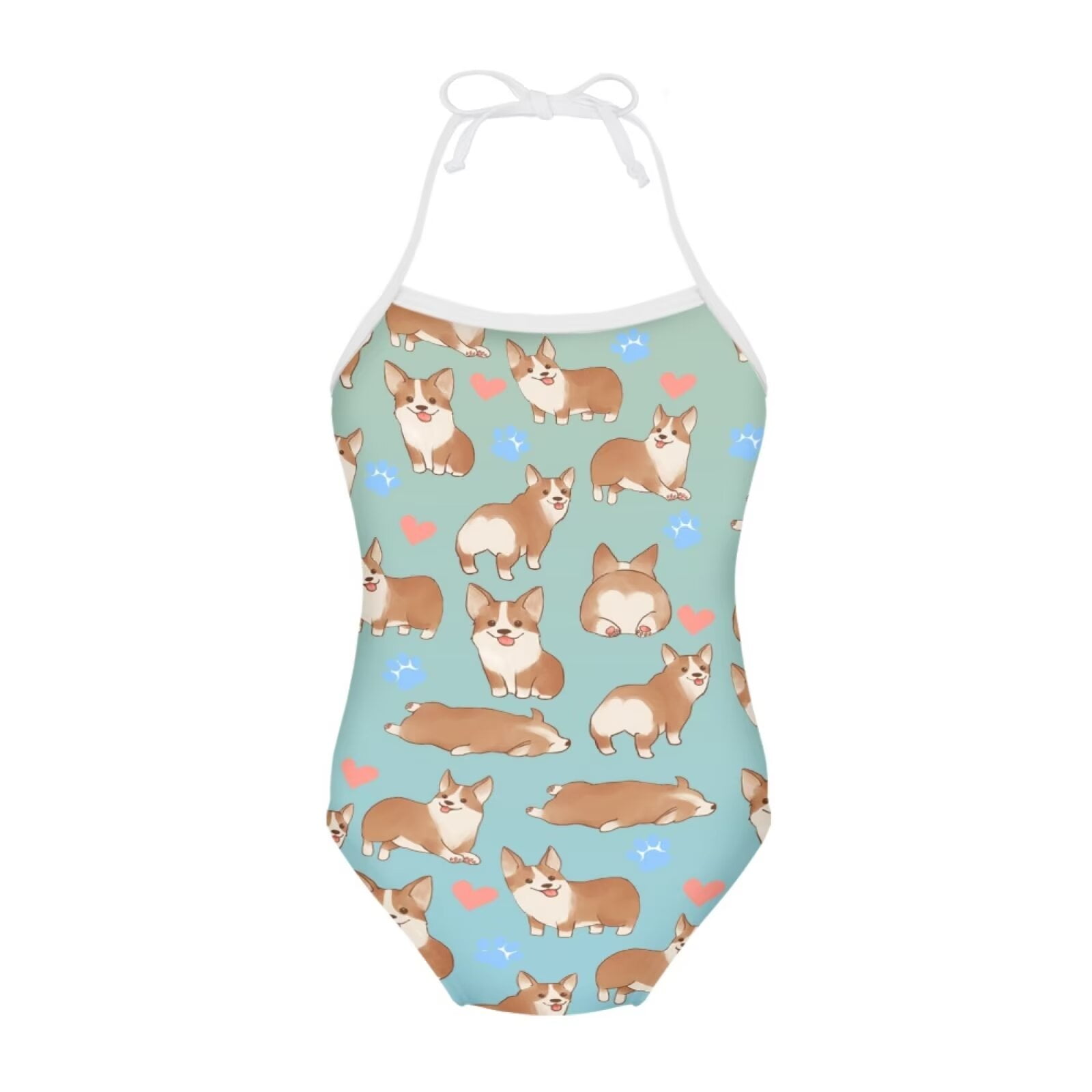 FOR U DESIGNS Adorable Halter Neck Swimsuits for Teens Kids Girls 7-8 ...