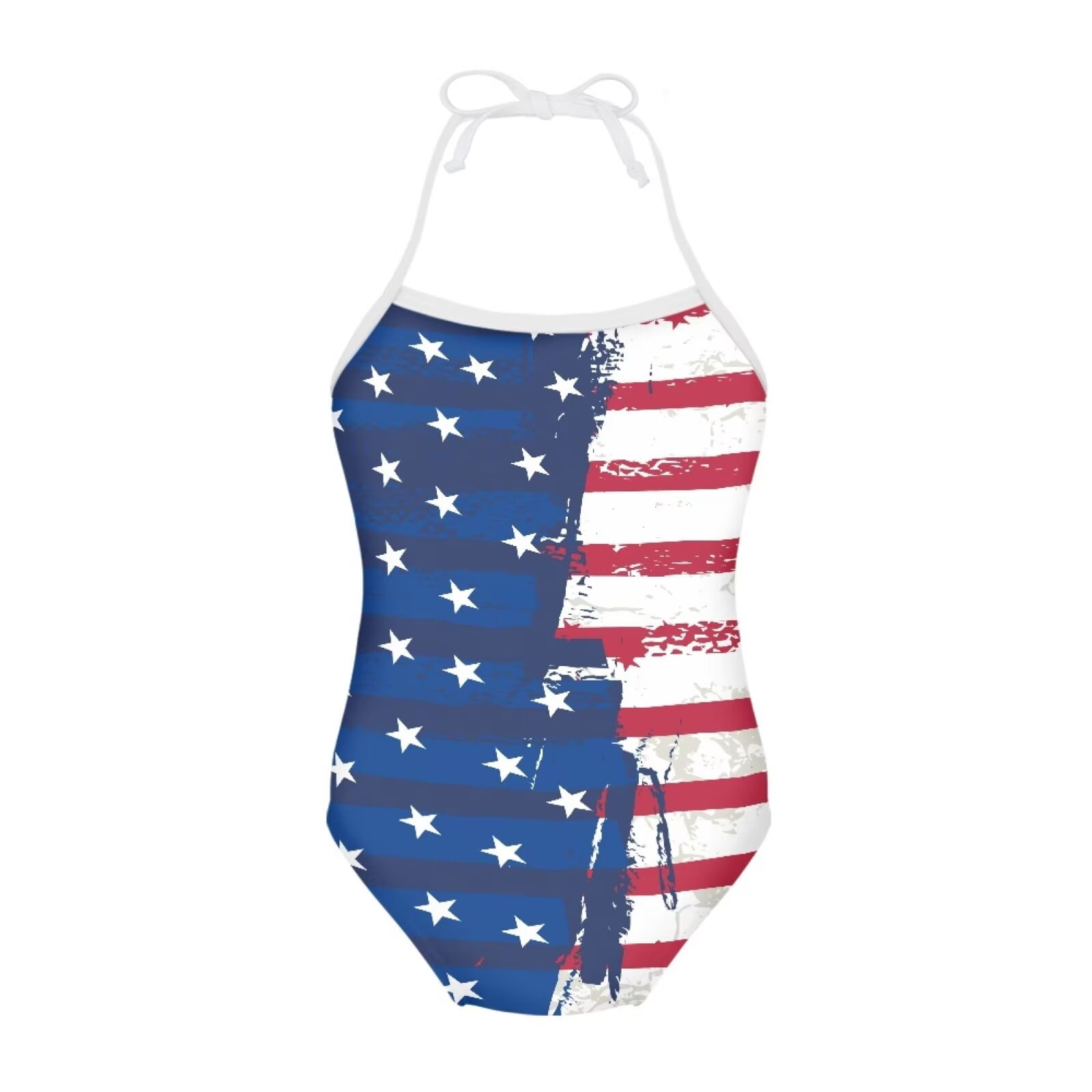 FOR U DESIGNS American Flag Sleeveless Bathing Suit Quick Dry One Piece ...