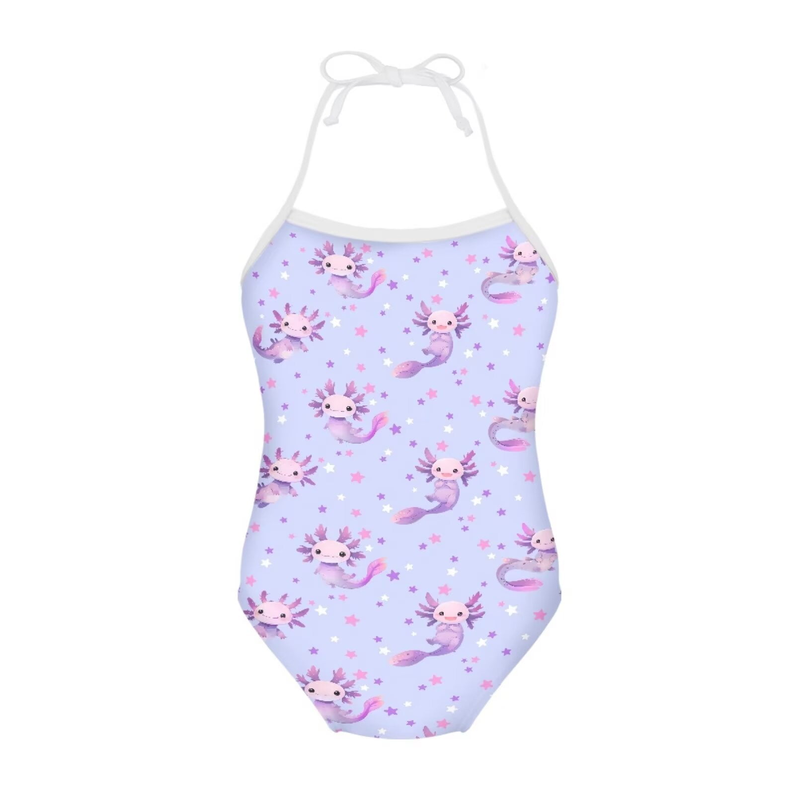 FOR U DESIGNS Axolotl Star One Piece Swimsuit Girls Purple Summer ...