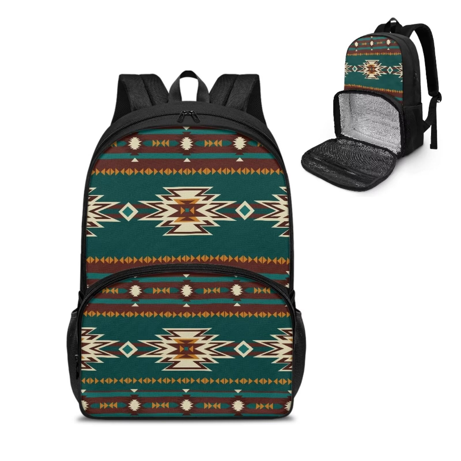 FOR U DESIGNS Aztec Ethnic Geometry Lunch Backpack for Women Men ...