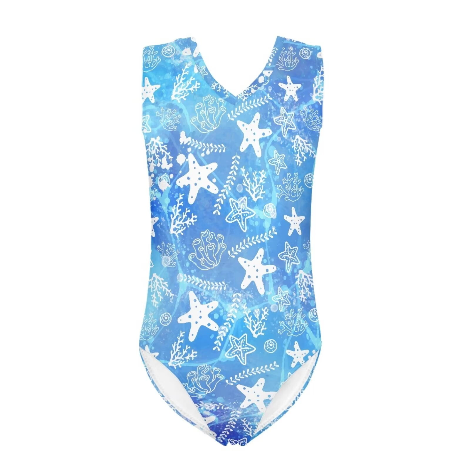 FOR U DESIGNS Blue Ocean Theme Girls Swimming One-Piece Swimsuit Size 3 ...