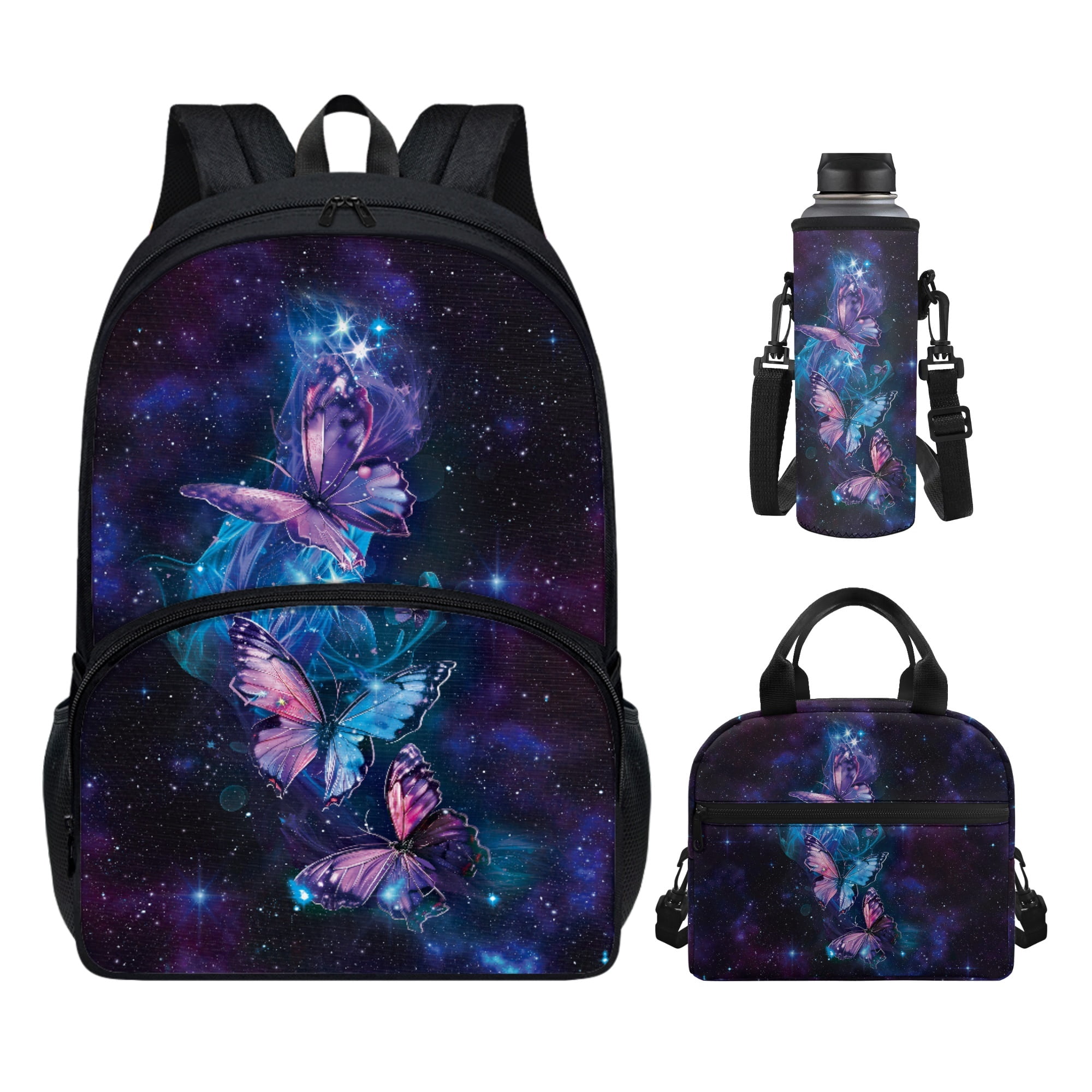 FOR U DESIGNS Butterfly Backpack for Kids with Lunchbox 8th Grade High ...