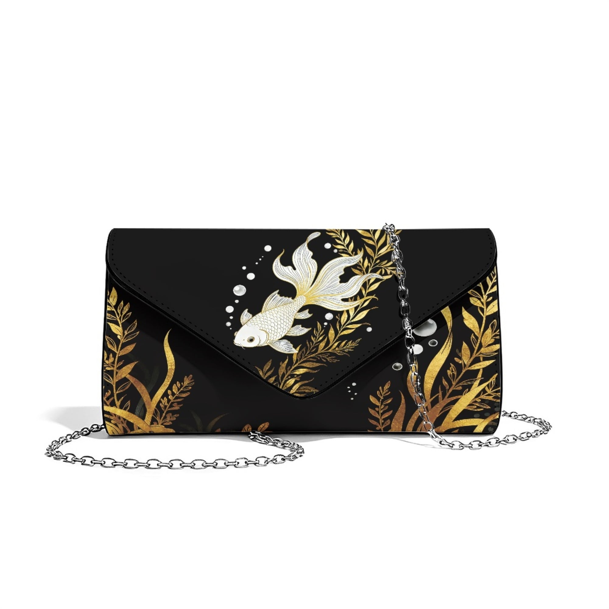 FOR U DESIGNS Carp Aquatic Plants Clutch Purses for Women Waterproof ...