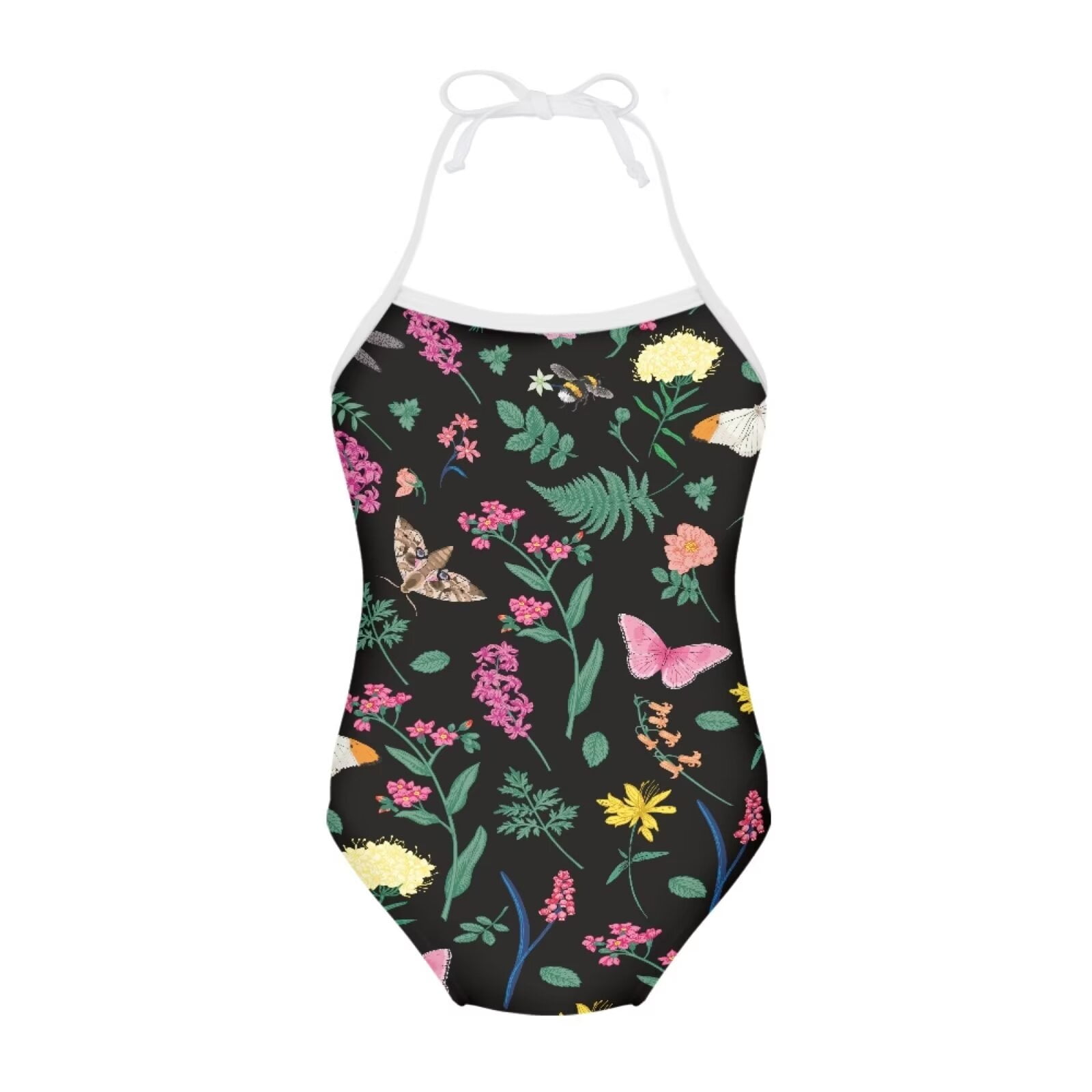 FOR U DESIGNS Casual One Piece Halter Swimsuit Aesthetic Butterfly ...