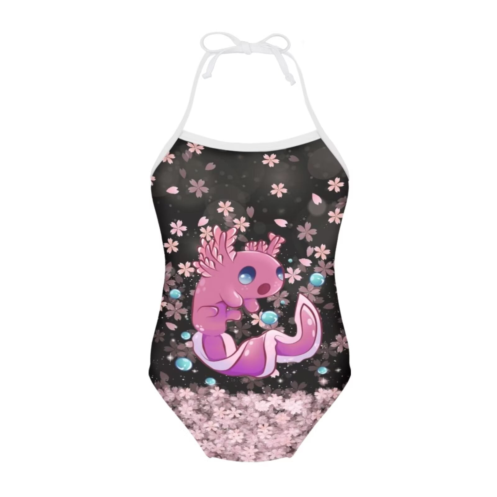FOR U DESIGNS Cherry Blossom Axolotl Halter Bathing Suits for Girls 7-8 ...