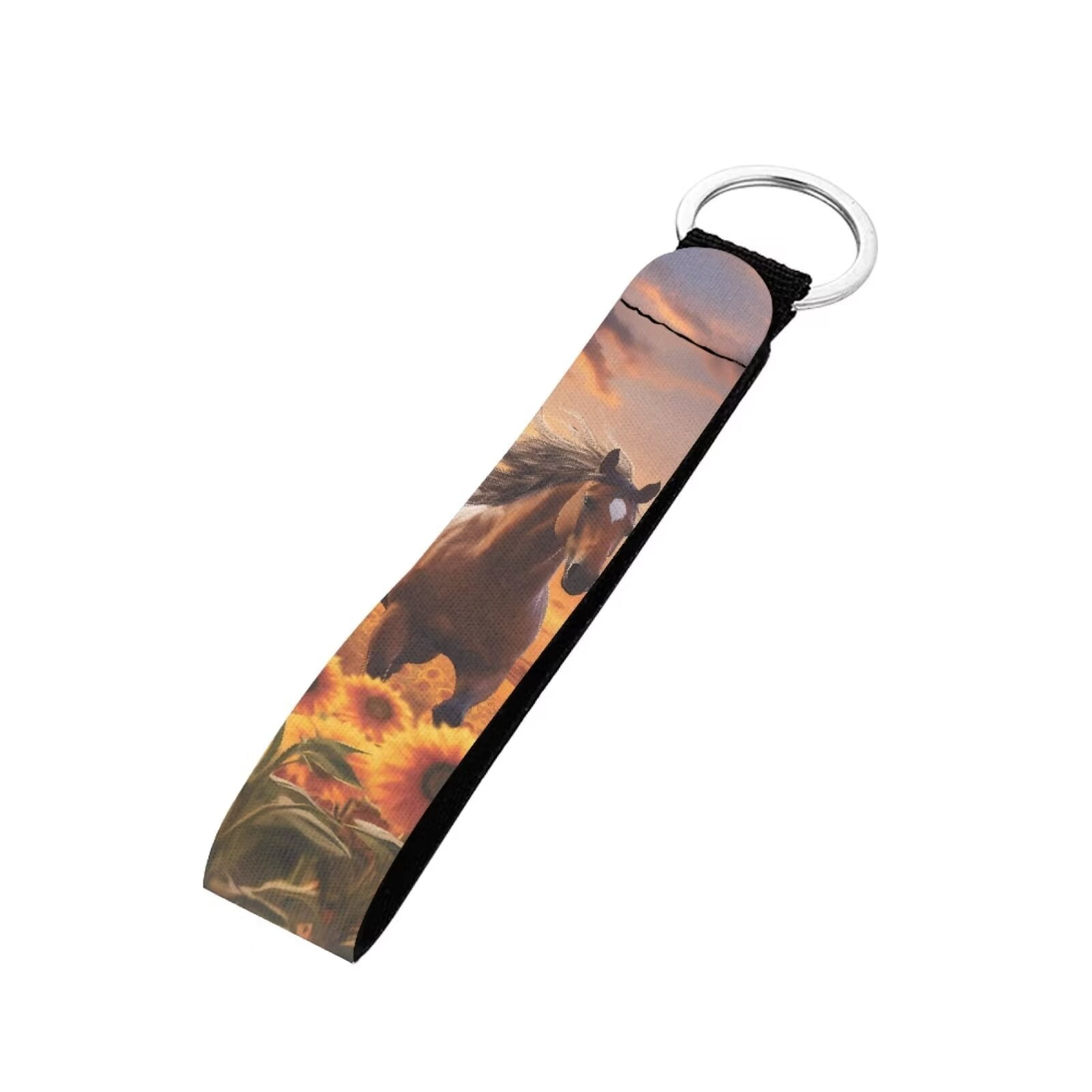 FOR U DESIGNS Comfortable Wristlet Keychain Men Horse Sunflower Sunset ...
