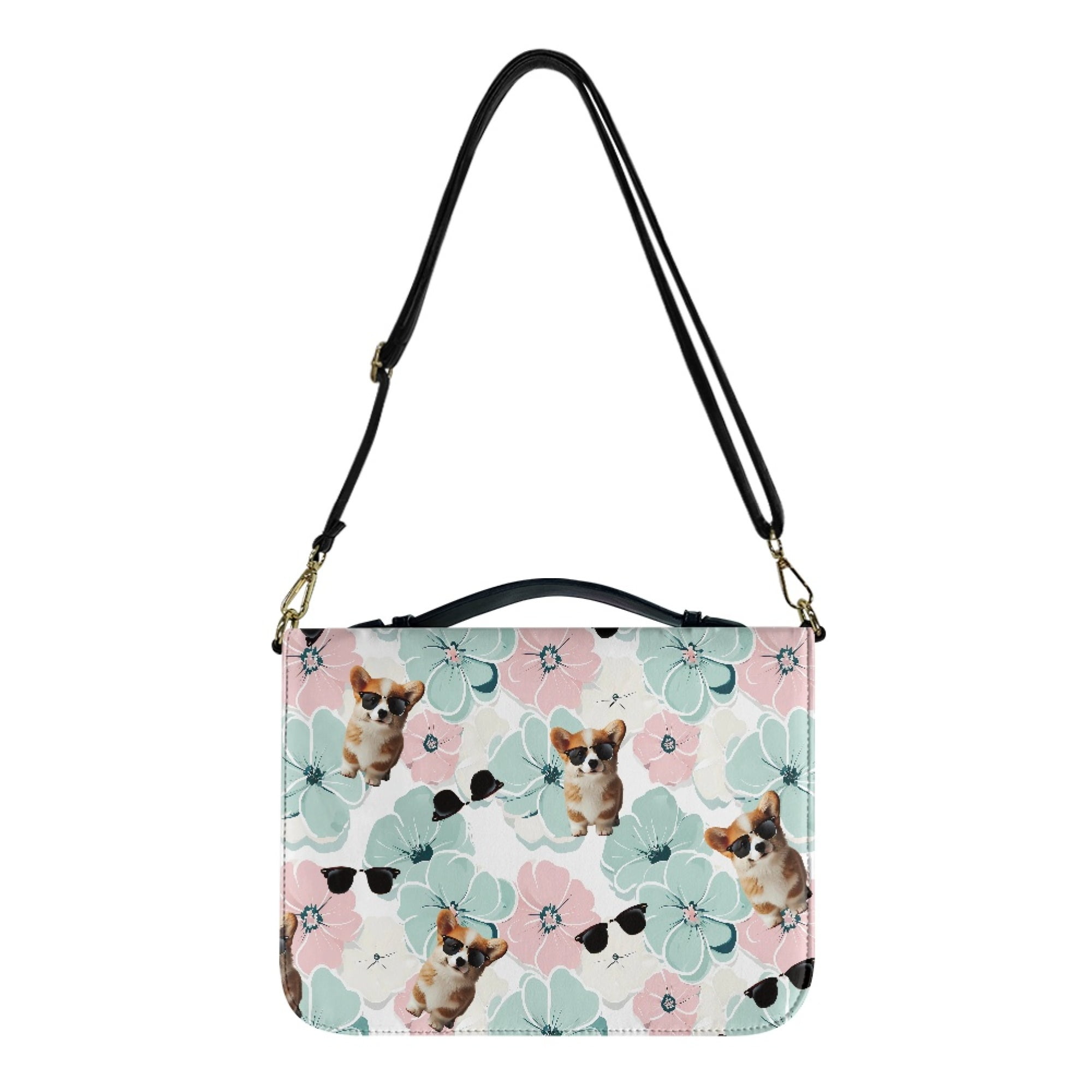 FOR U DESIGNS Corgi Floral Bible Case Bag Portable Bible Book Carrying ...