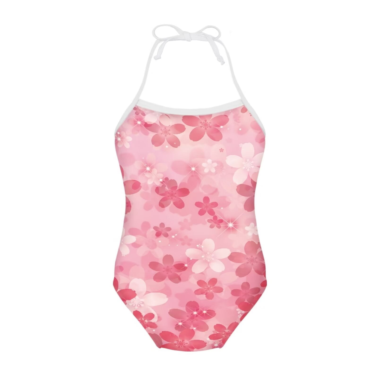 FOR U DESIGNS Cute Girls One Piece Swimsuit Sakura Sleeveless Halter ...