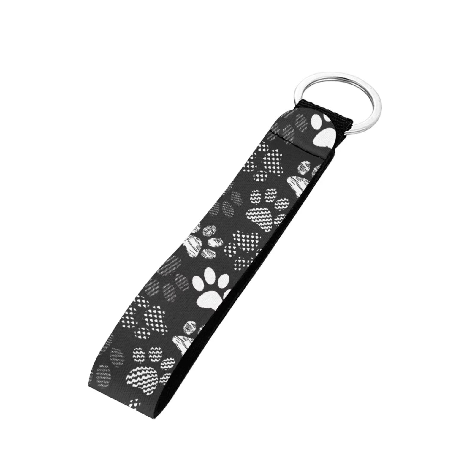 FOR U DESIGNS Cute Keychain Wristlet Black Wristlet Keychain with Metal ...