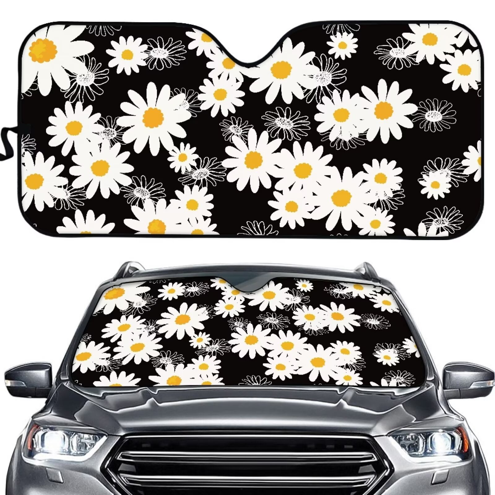 FOR U DESIGNS Daisy Windshield Car Sunshade Auto Heatshield Visor ...