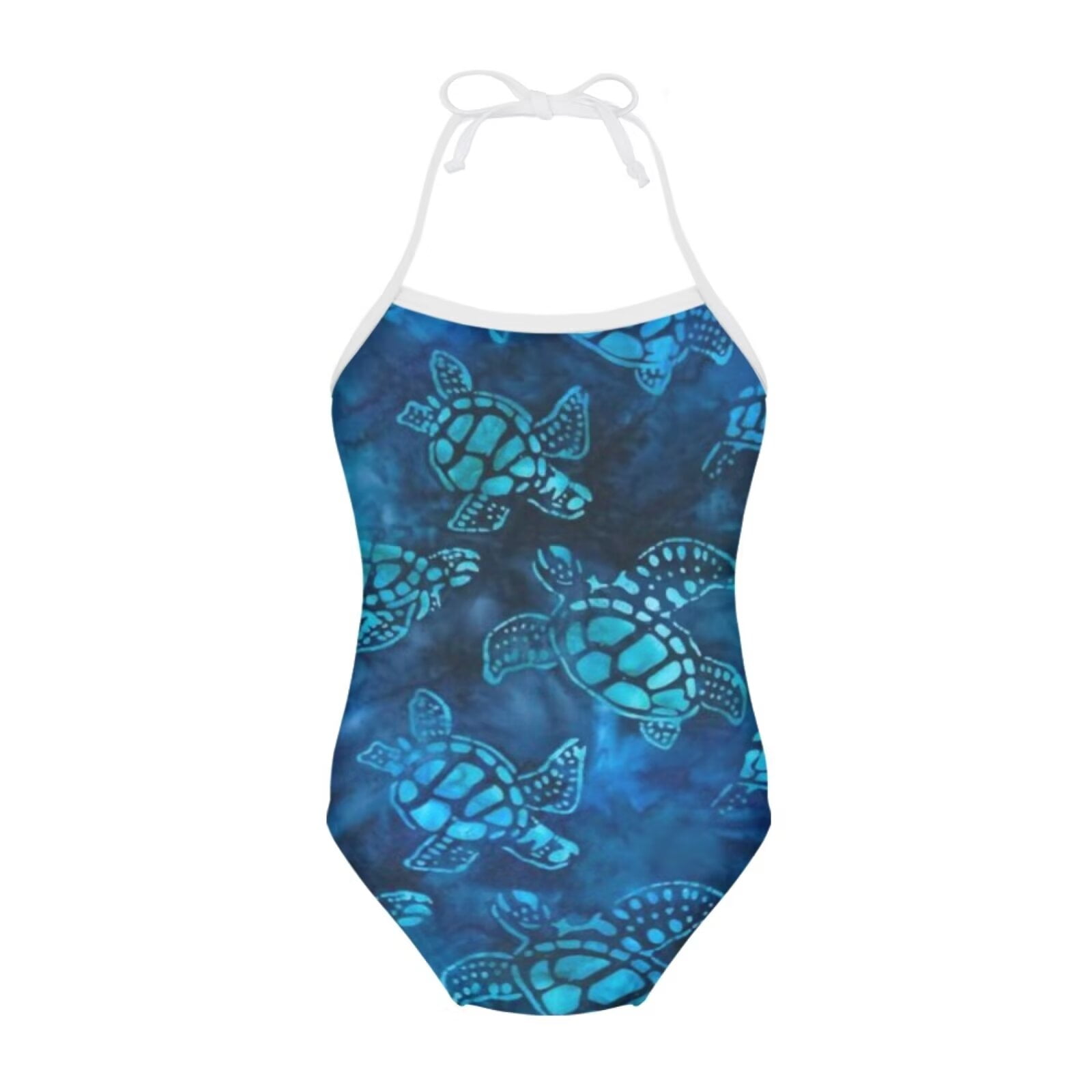 FOR U DESIGNS Fashion Blue One Piece Bathing Suit for Teens Sea Turtle ...