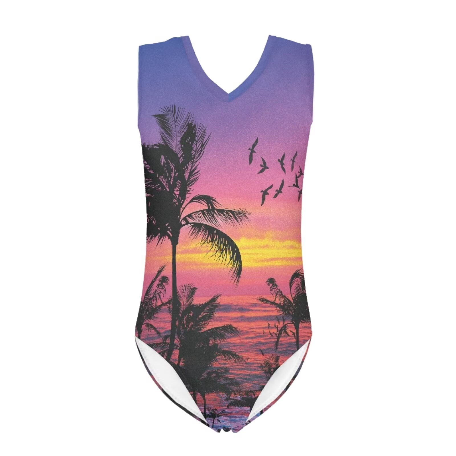 FOR U DESIGNS Hawaiian Style One Piece Swimwear for Kids Coconut Tree ...