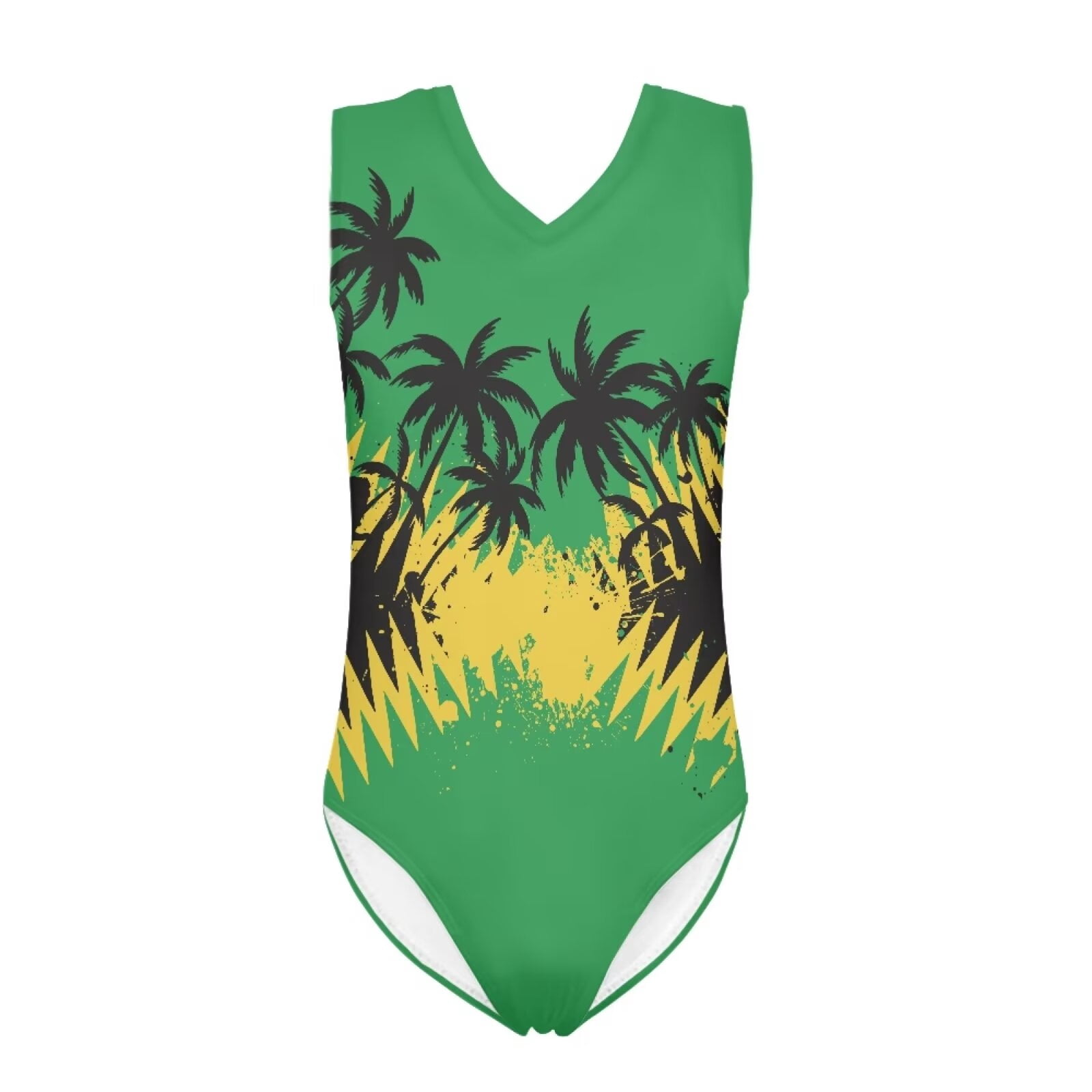 FOR U DESIGNS Jamaican Flag Girls Bathing Suit Size 13-14 Years Coconut ...