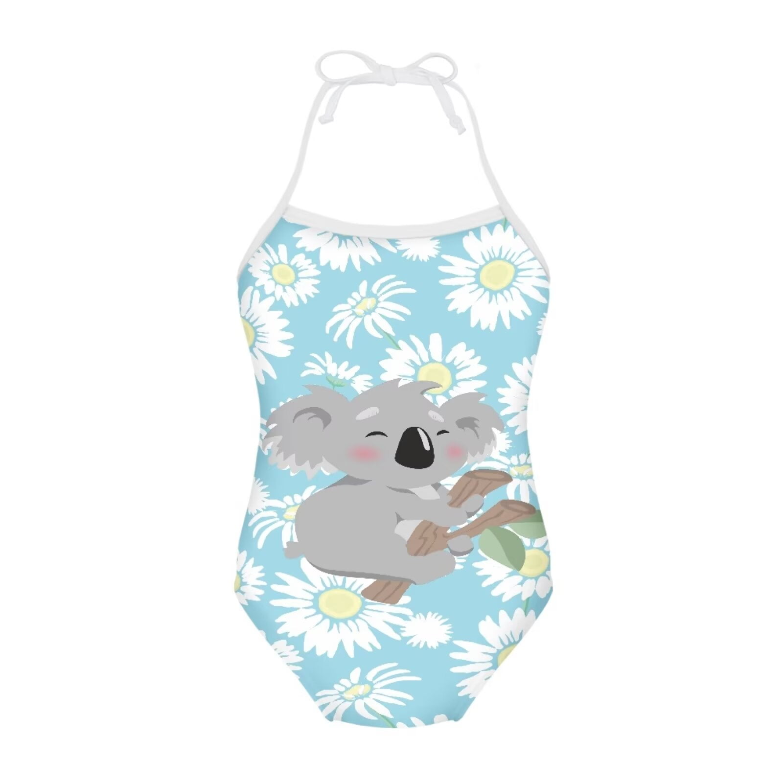 FOR U DESIGNS Koala Daisy Halter Swimwear with Adjustable Strap Cute ...