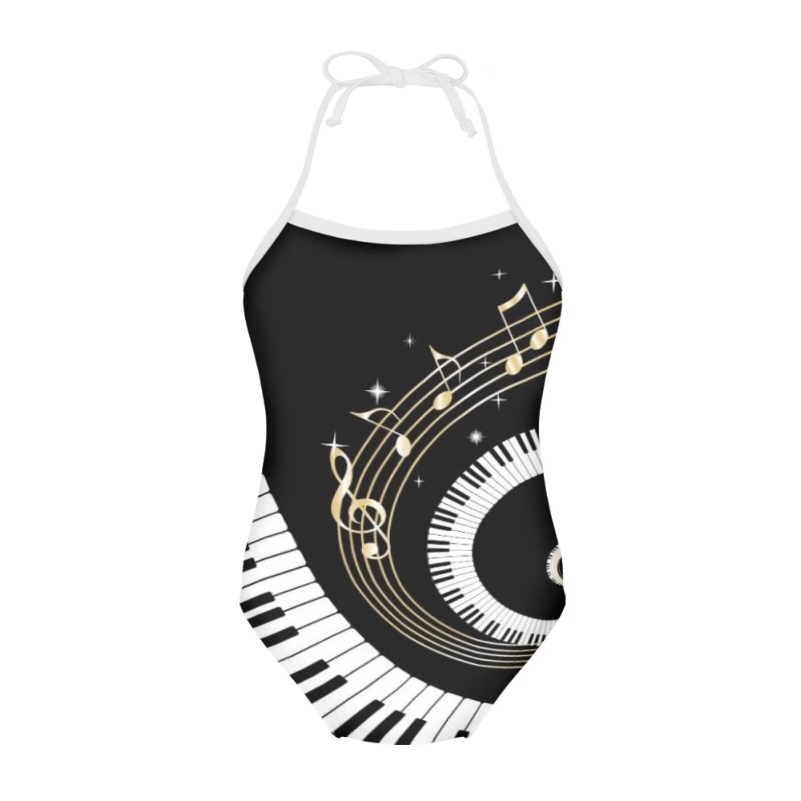FOR U DESIGNS Novelty Lace up Swimsuit One Piece Size 1-2 Years Piano ...
