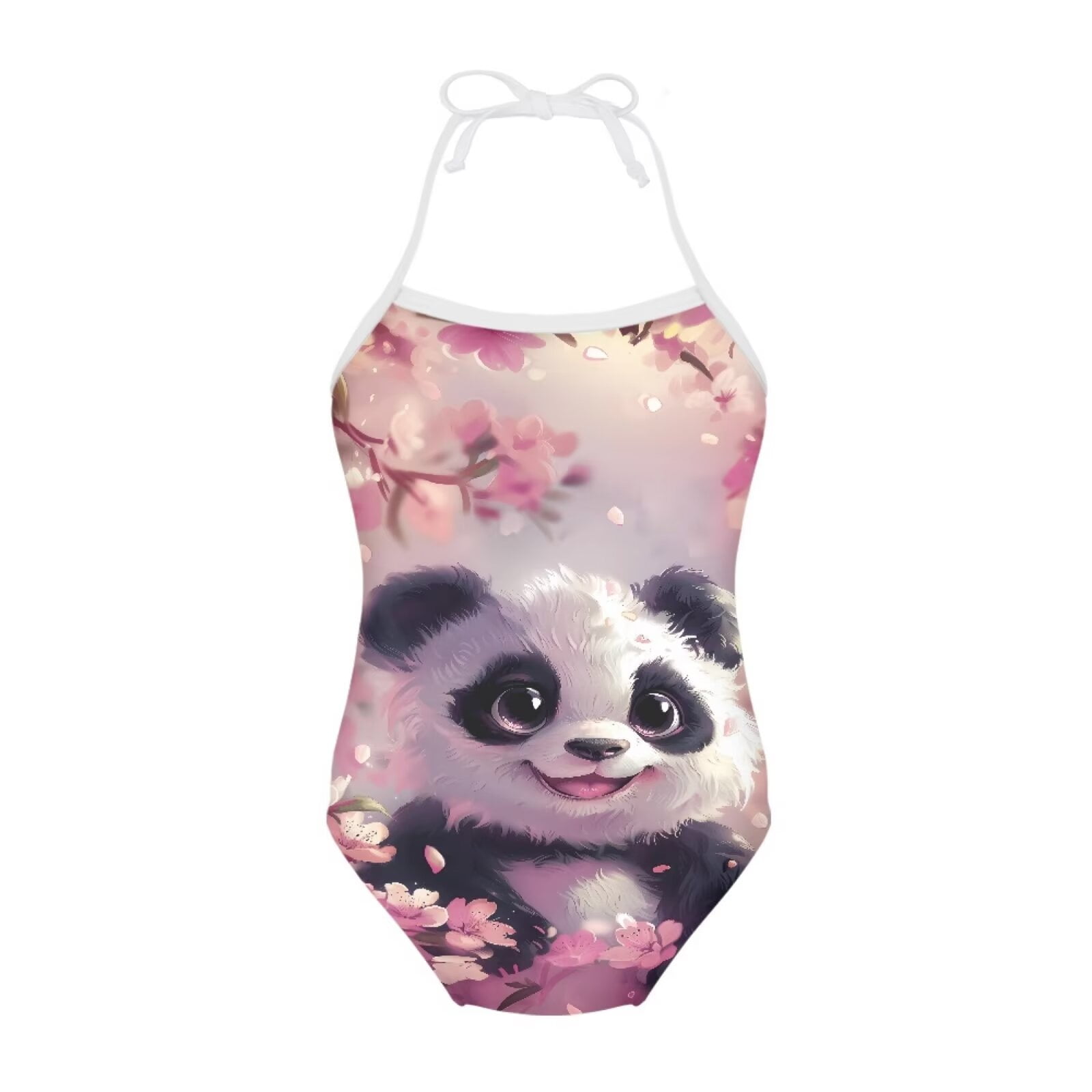 FOR U DESIGNS Panda Halter Swimsuit for Kids Lightweight Off Shoulder ...