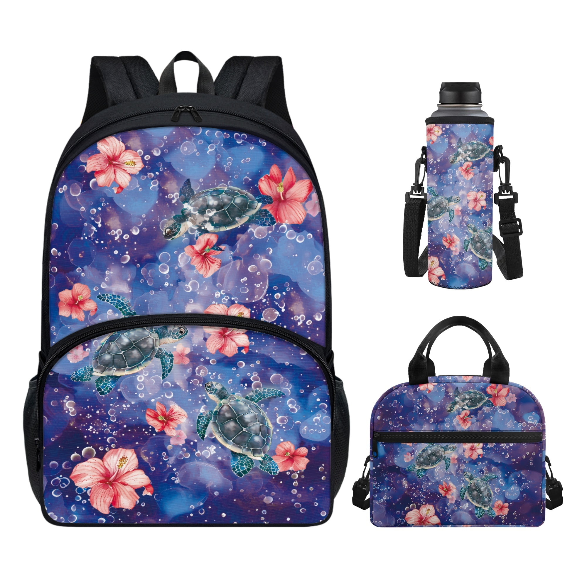 FOR U DESIGNS Sea Turtle Bookbag and Lunch Box Set for Kids 6-8 ...