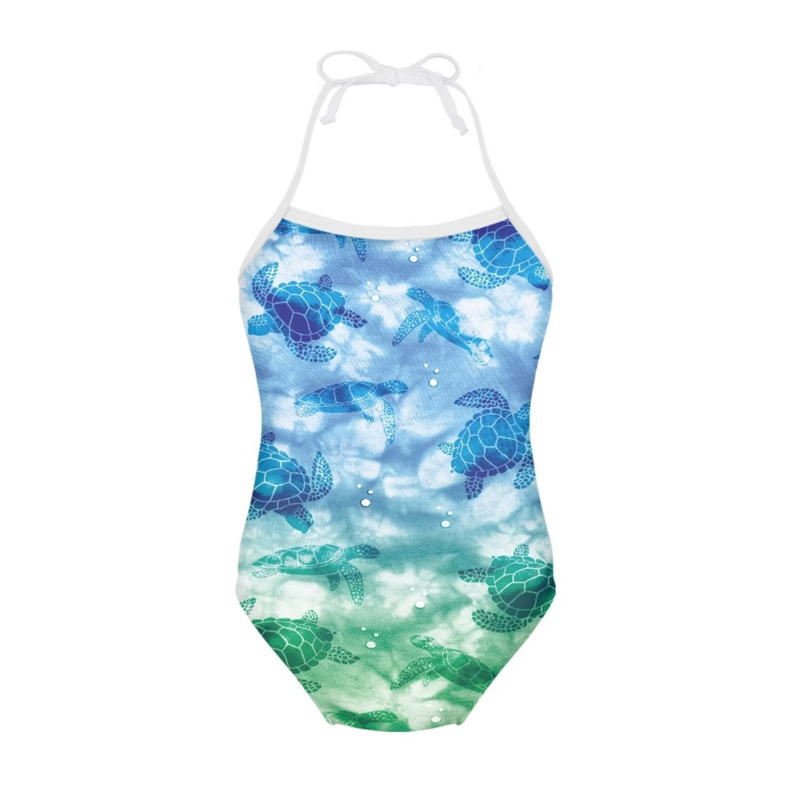 FOR U DESIGNS Sea Turtle One Piece Bathing Suit Girls Size 1-2 Years ...