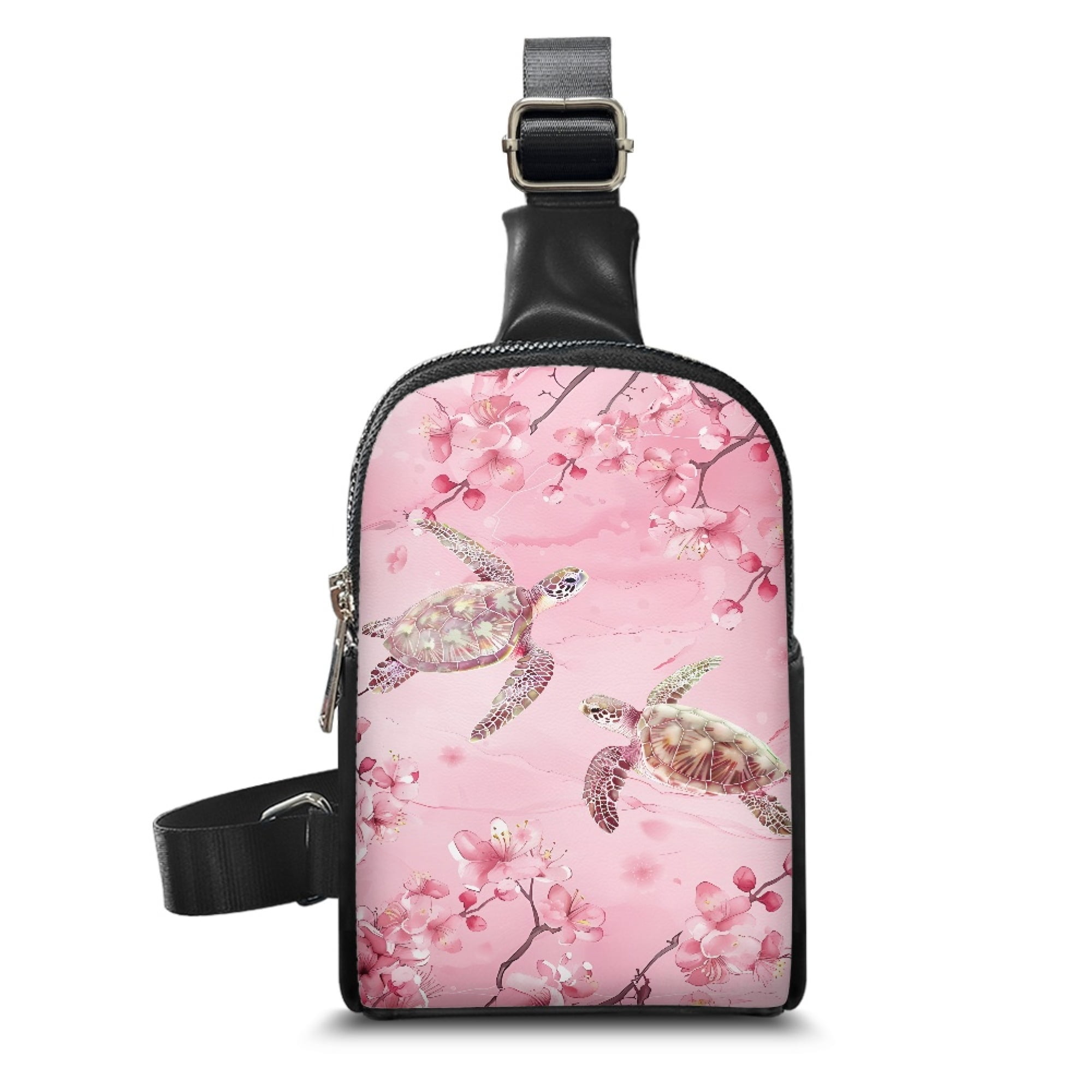 FOR U DESIGNS Sea Turtle Small Sling Bag for Women Cherry Blossom Fanny ...