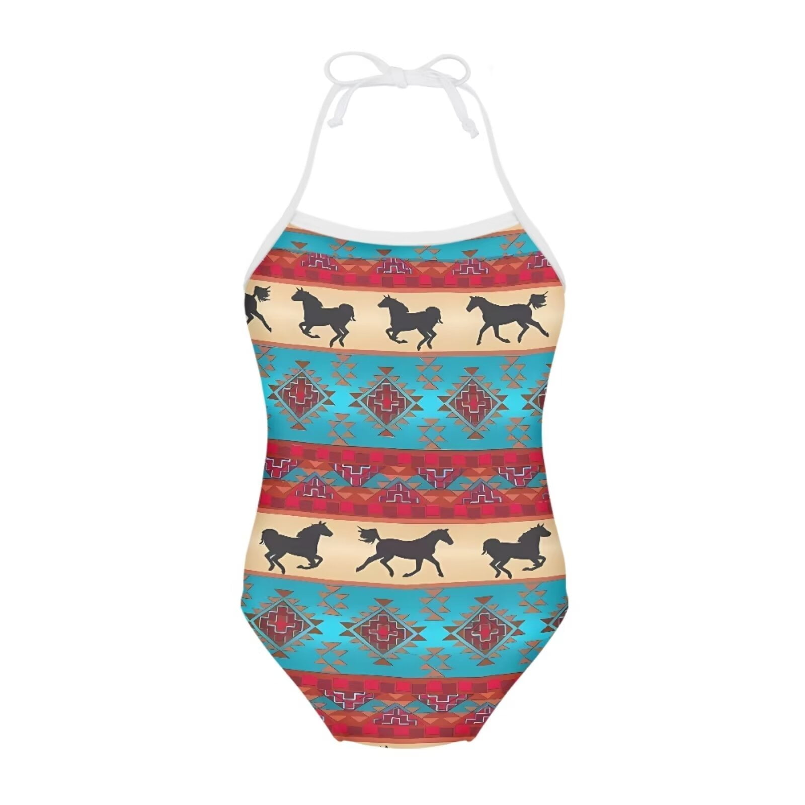 FOR U DESIGNS Southwest Aztec Horse One Piece Bathing Suit for Girls 5 ...