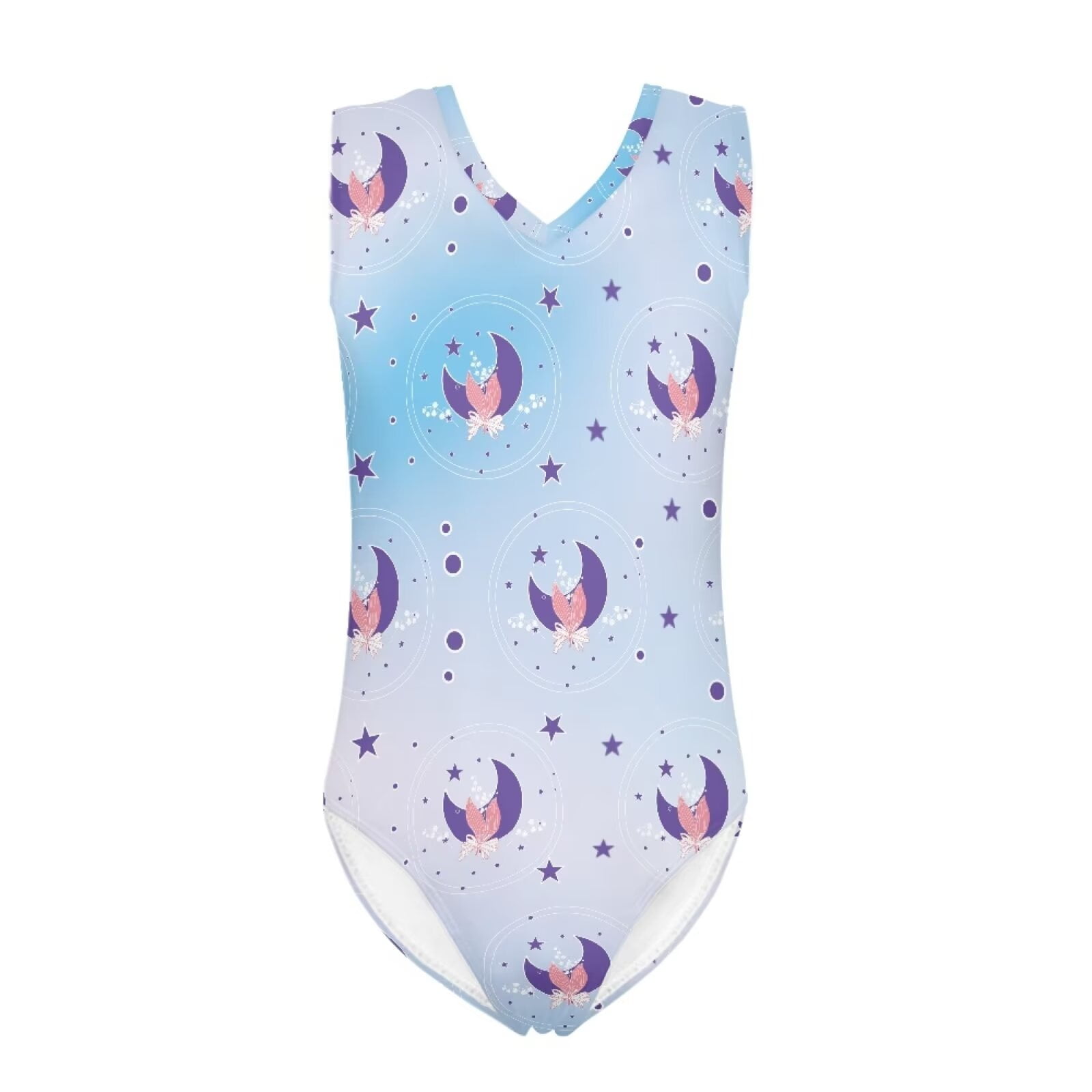 FOR U DESIGNS Stretchy One Piece Swimsuit Teen Purple Moon Star ...