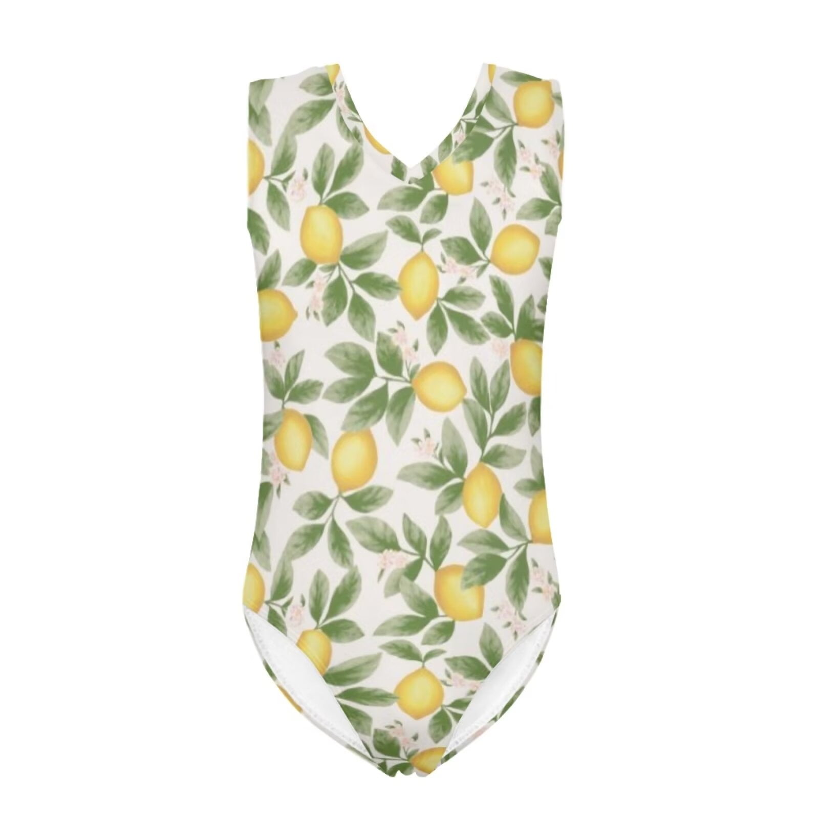 FOR U DESIGNS Summer Style One Piece Swimsuit for Girls Lemon Polyester ...