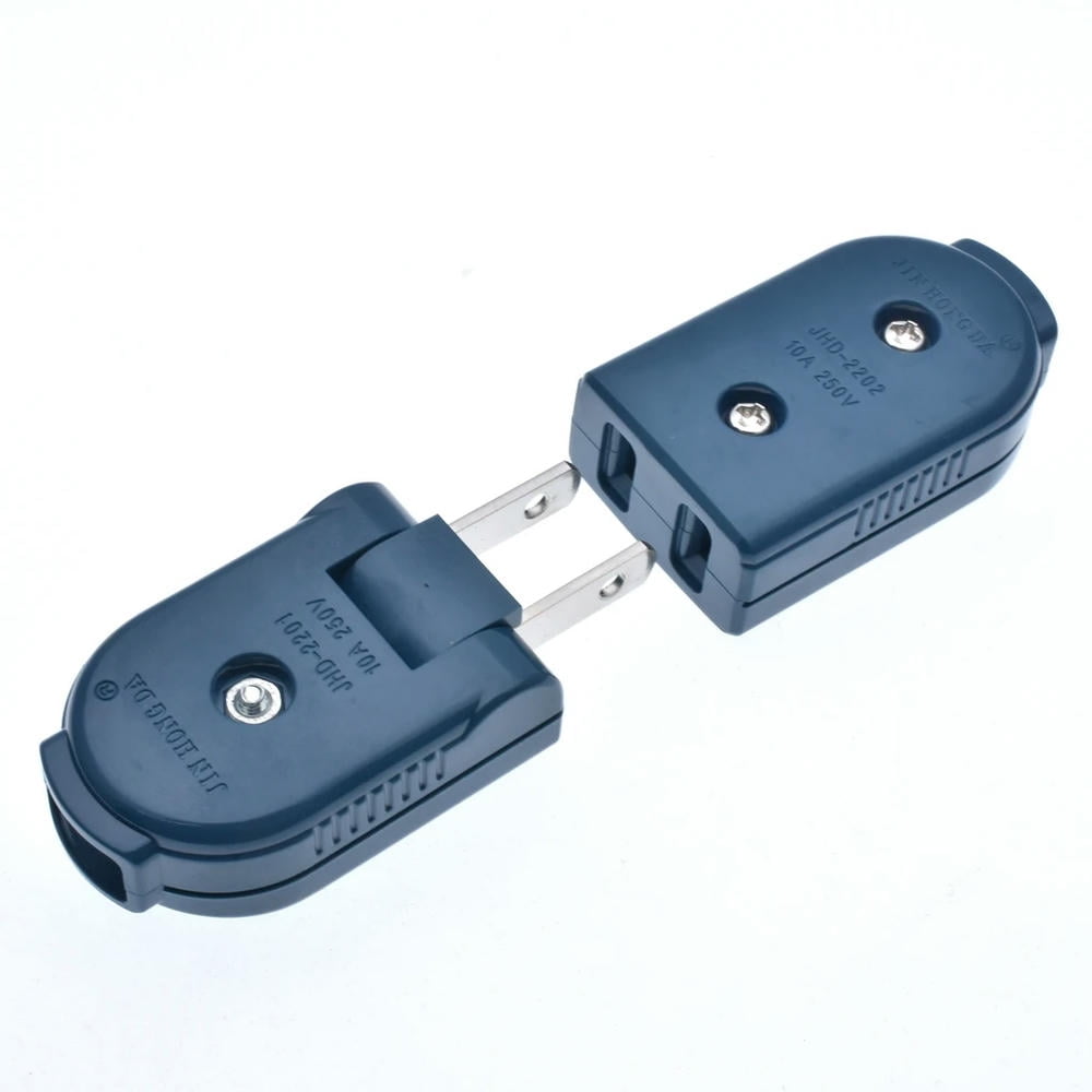 FOR US 2 Pin Electrical Power Male Female Outlet W Wire Rewireable ...
