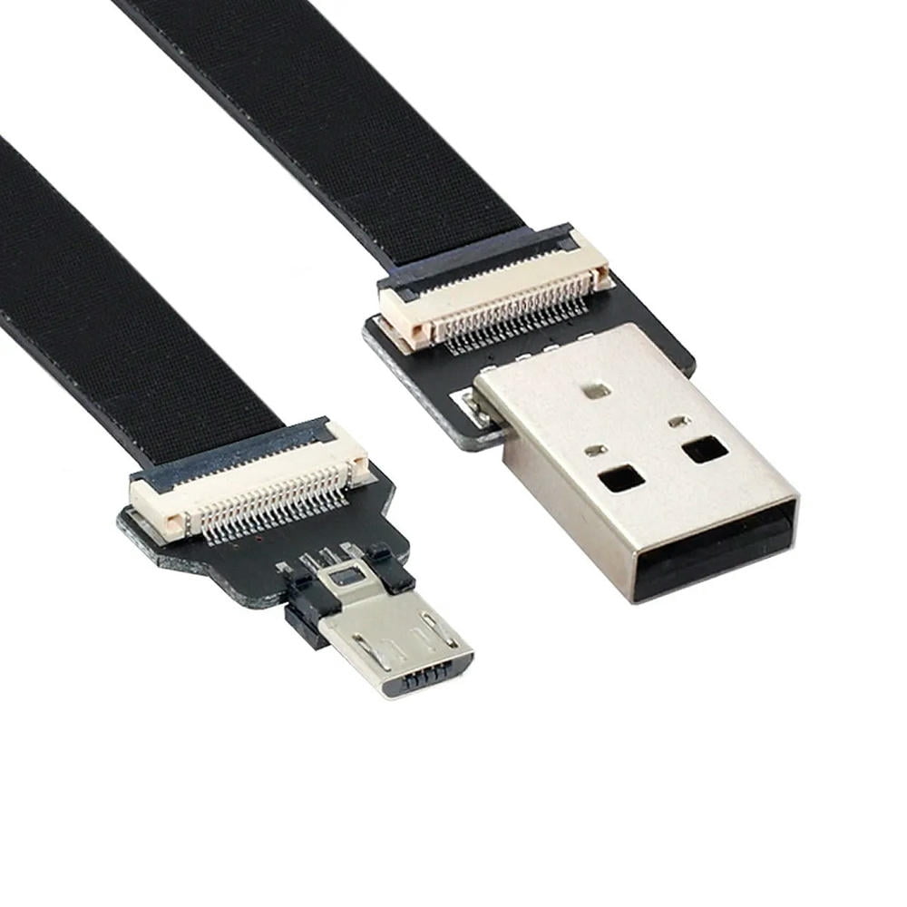FOR USB 2.0 Type-A Male to Micro USB 5Pin Male Data Flat Slim FPC Cable ...
