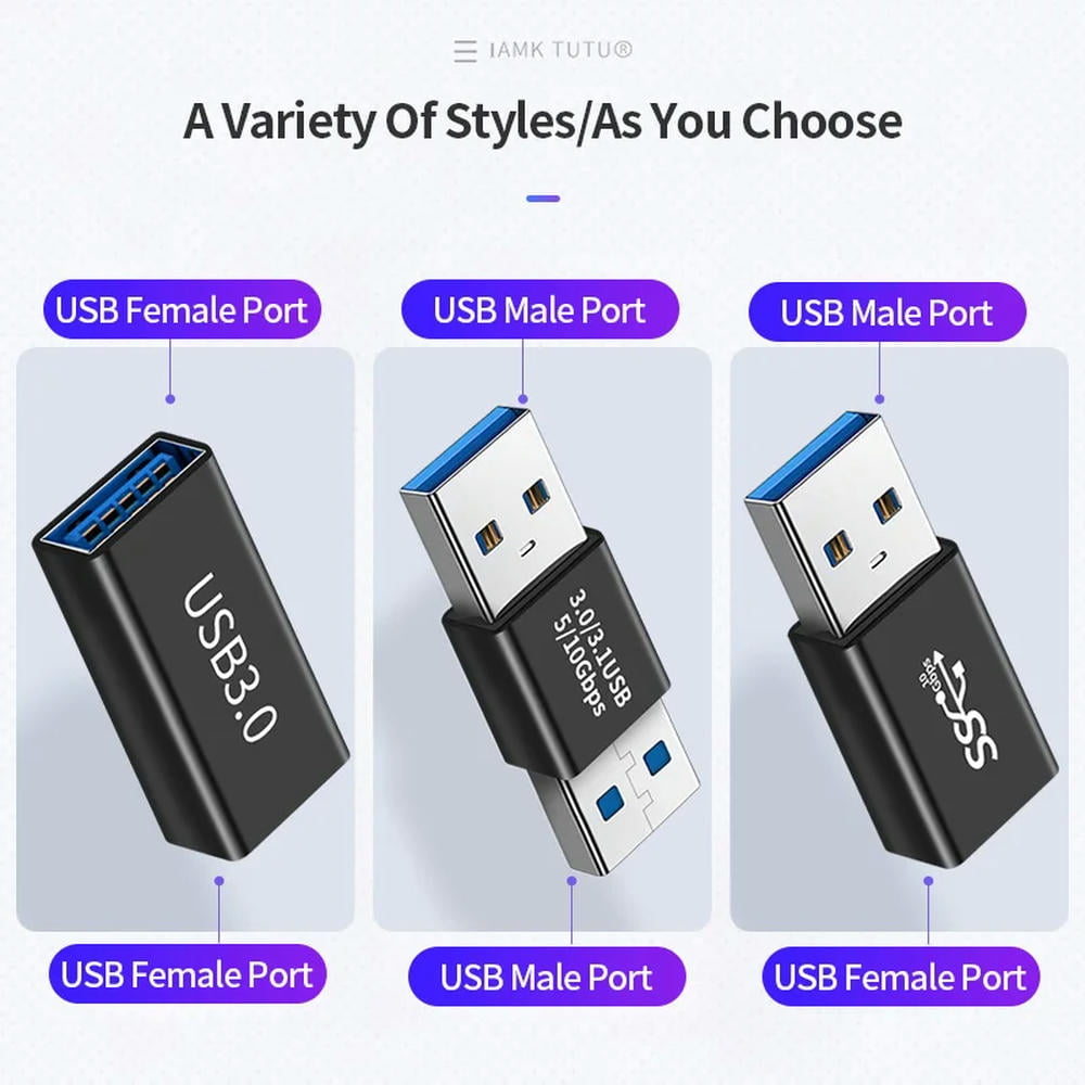 FOR USB 3.0 Connector USB To USB 5Gbps Male to Male Female USB For PC ...