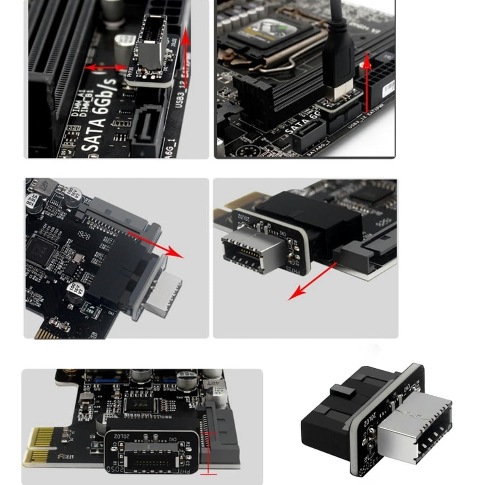 FOR USB 3.0 Type-E Female to 19-Pin Male for Internal Motherboard ...