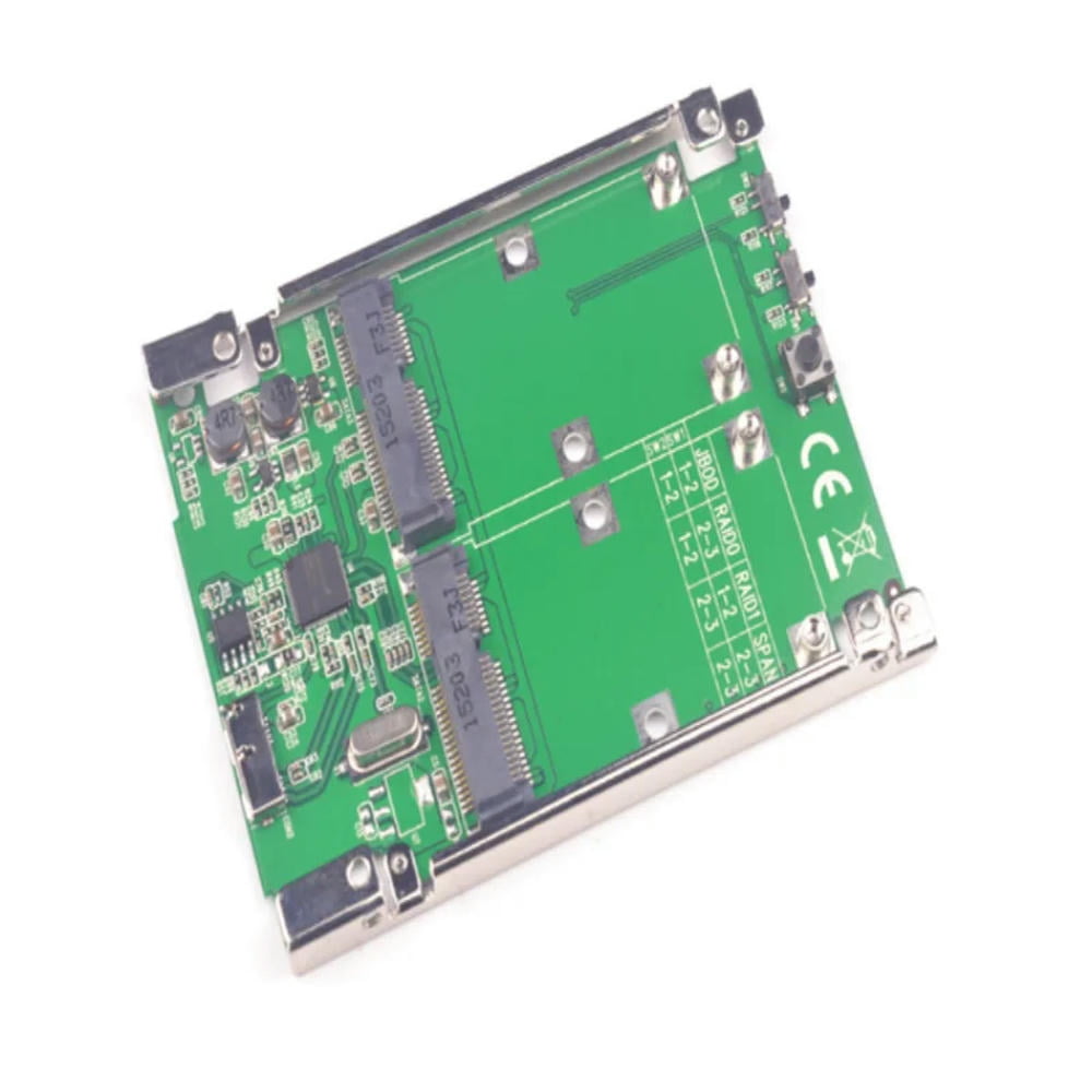 FOR USB 3.1 to 2 mSATA SSD Raid controller card Converter with cable ...