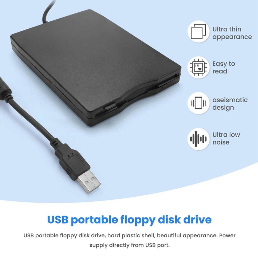 FOR USB Portable Diskette Drive 1.44Mb 3.5 Inch 12 Mbps USB External ...