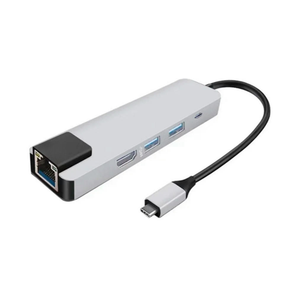FOR USB3.1 5 in 1 Type C Hub Hdmi 4K USB C Hub to Gigabit Ethernet Rj45 ...