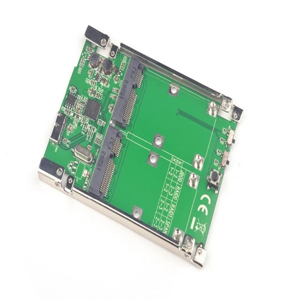 FOR USB3.1 TYPE-A to DUAL mSATA RAID Adapter 2 MSATA Converter RAID0 ...