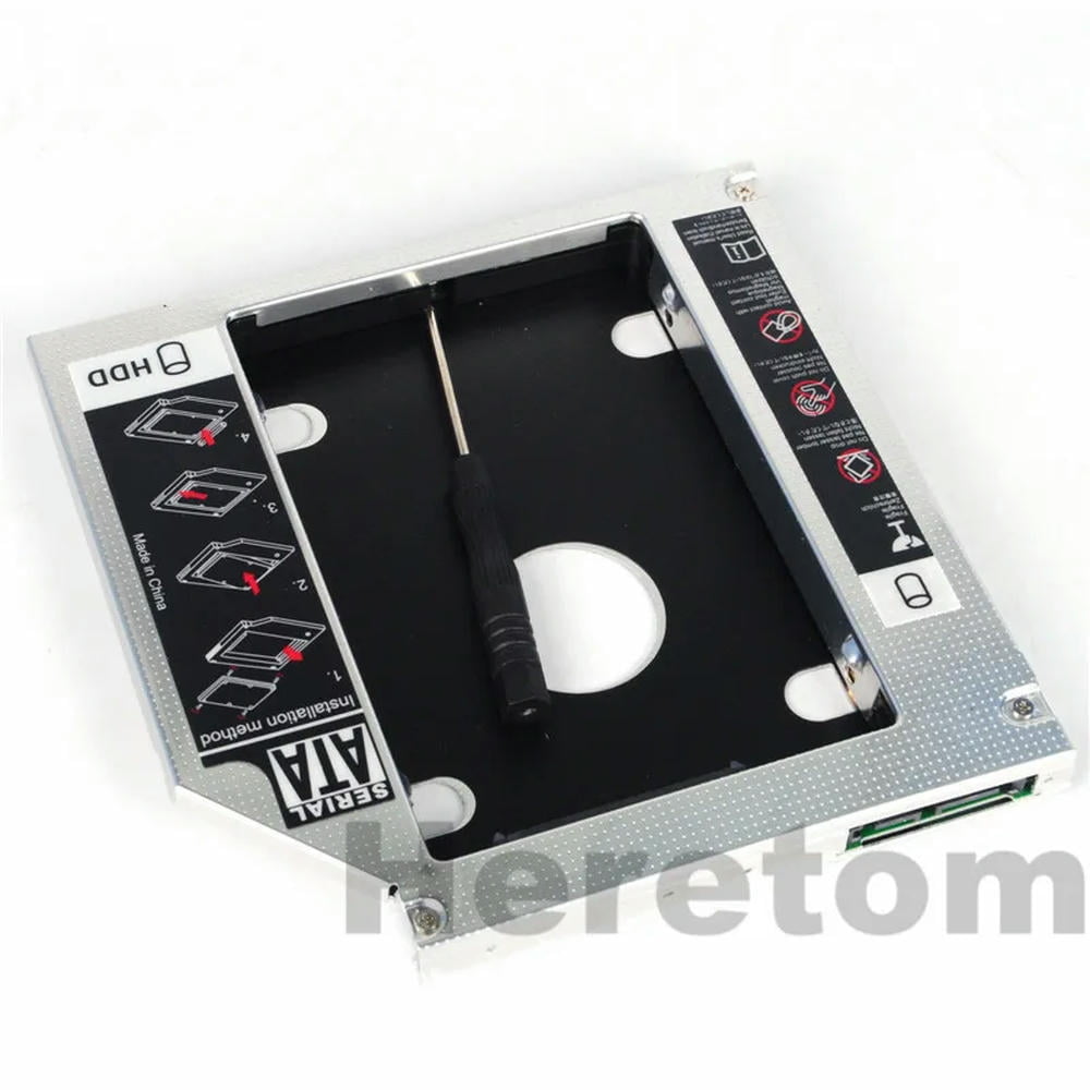 FOR Universal Aluminum SATA to SATA 12.7mm 2nd HDD SSD For Laptop DVD ...