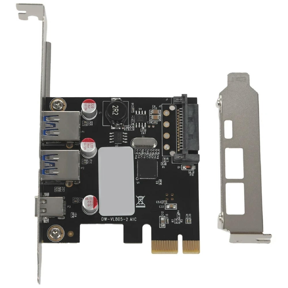 FOR Usb 3.1 Type C Pcie Expansion Card Pci-E To 1 Type C And 2 Type A 3 ...