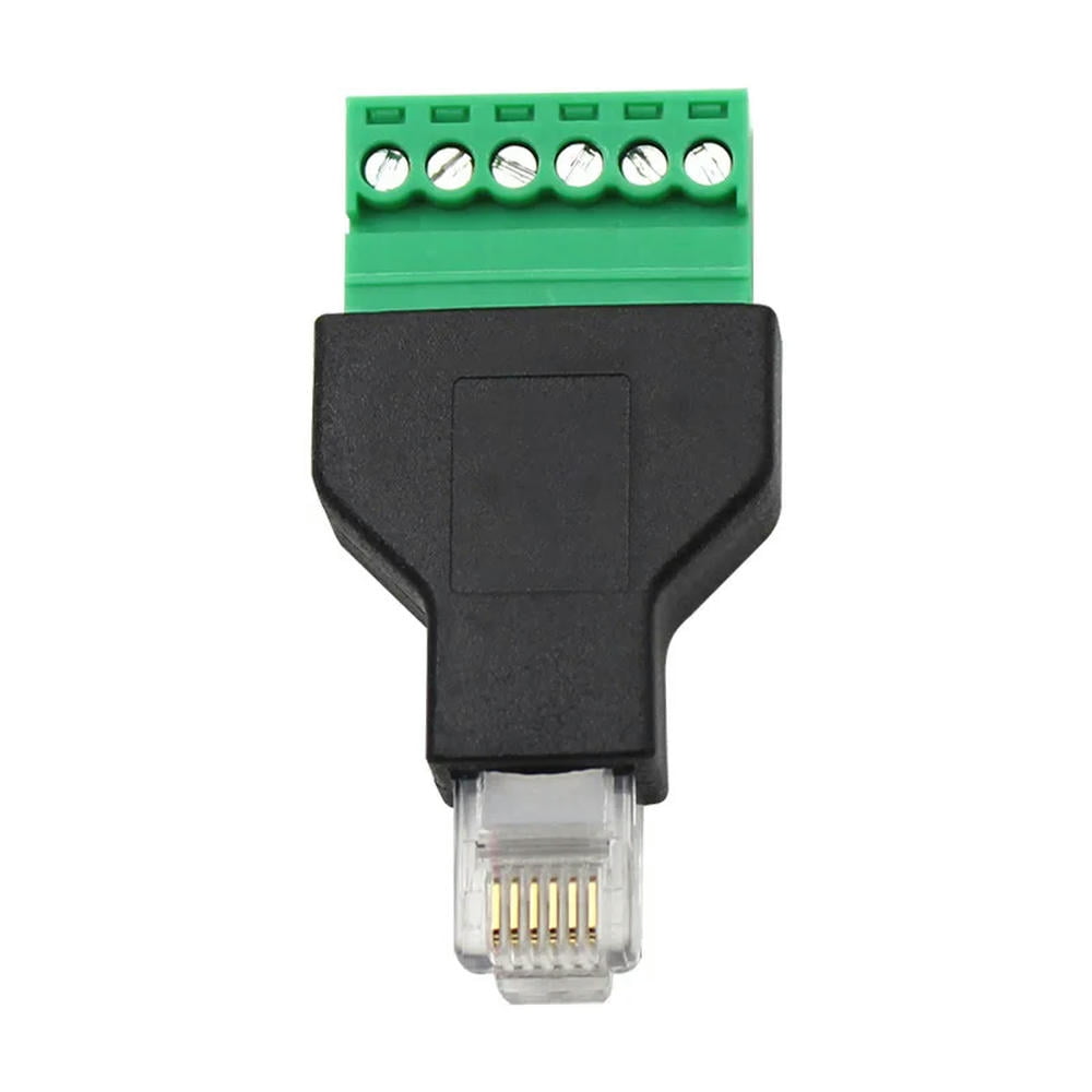 FOR connector 1Pcs Ethernet RJ12 6P6C Male to 6 Pin Screw Terminals Adapter Connector speaker ...