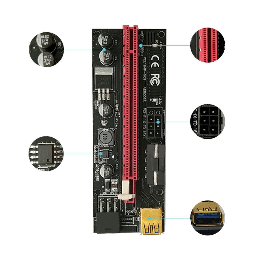FOR est VER009 USB 3.0 PCI-E Riser VER 009S Express 1X 4x 8x 16x ...