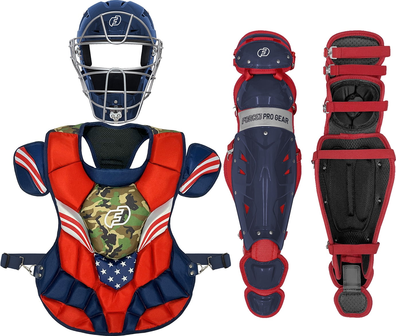 FORCE3 PRO GEAR Complete Game Adult Catcher's Set with Hockey Style ...