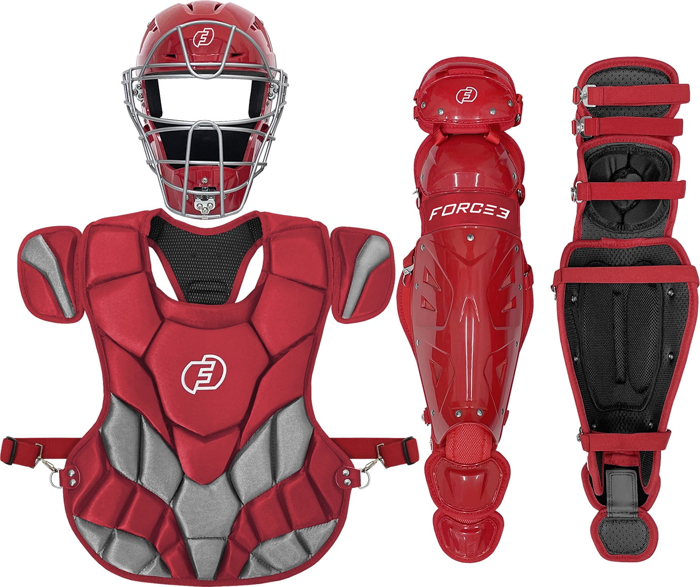 FORCE3 PRO GEAR Complete Game Intermediate Catcher's Set with Hockey ...