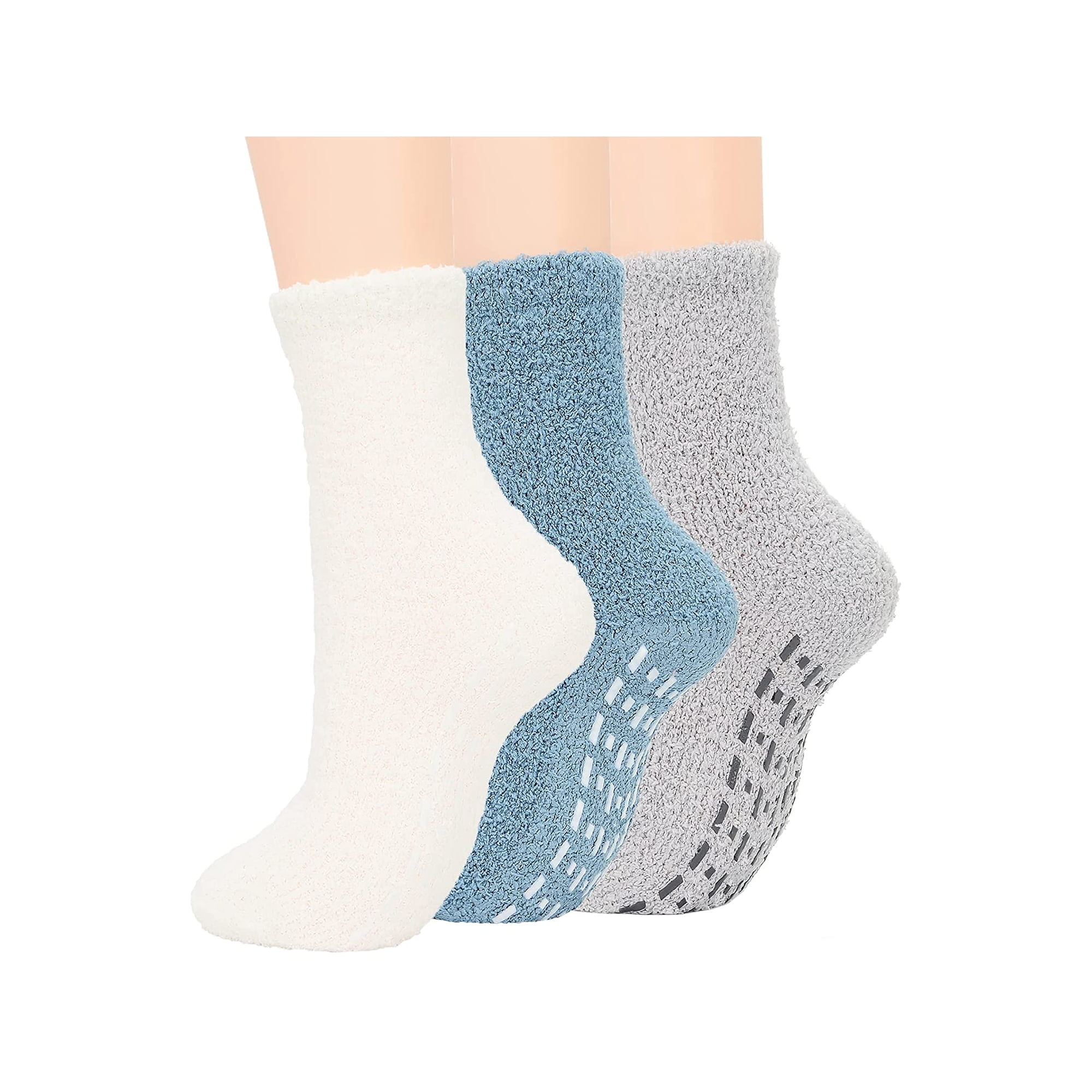 FOREEMME Soft Thick Fuzzy Anti-Slip Socks for Women, Non Slip Slipper ...