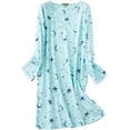 FOREEMME Women's Cotton Sleepwear Long Sleeves Nightgown Sleep Shirts ...