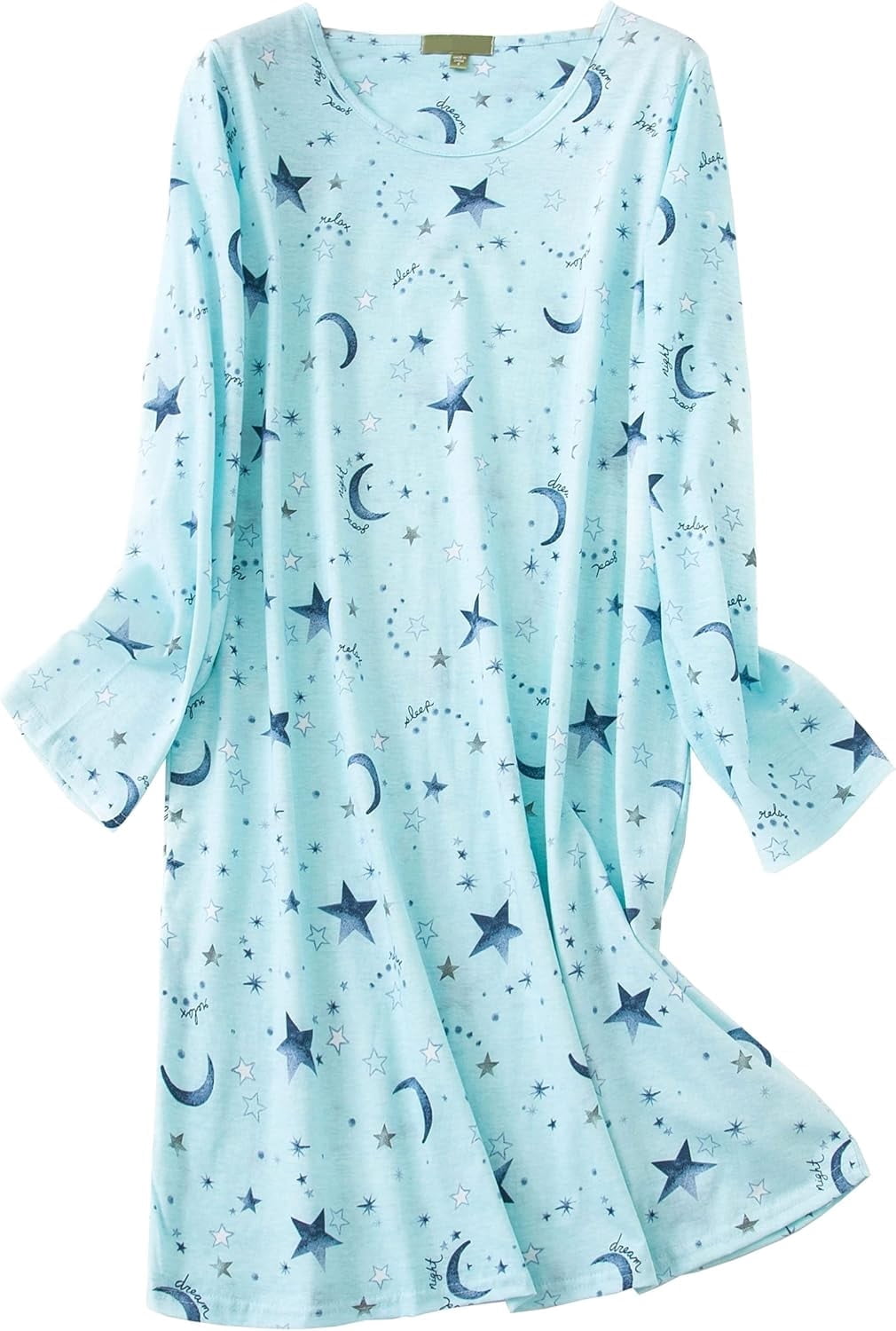 FOREEMME Women's Cotton Sleepwear Long Sleeves Nightgown Sleep Shirts ...