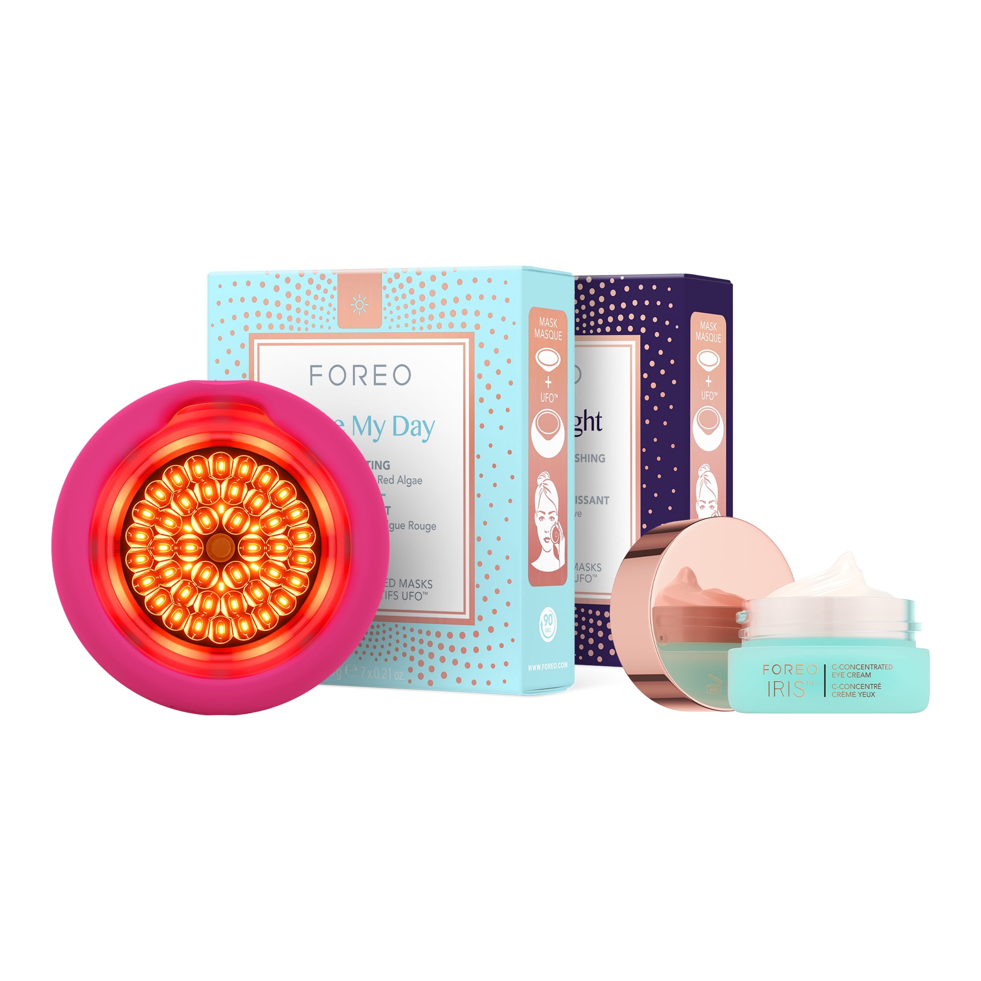 FOREO Hydrate & Brighten UFO 3 LED Set-Mask Skincare Device + 14 UFO ...