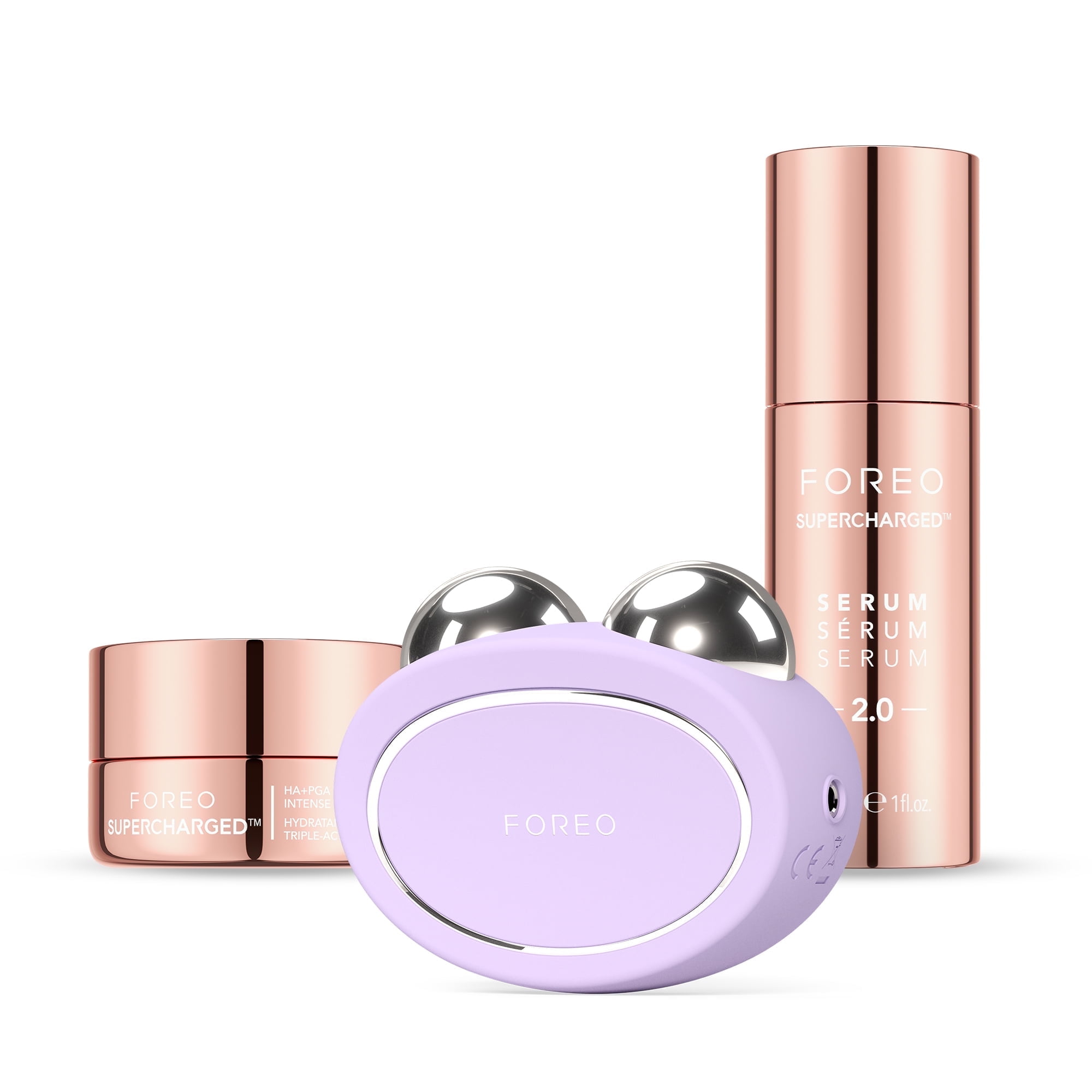 FOREO BEAR 2 Bundle - Microcurrent Facial Device with Supercharged Serum 2.0 and HA+PGA ...