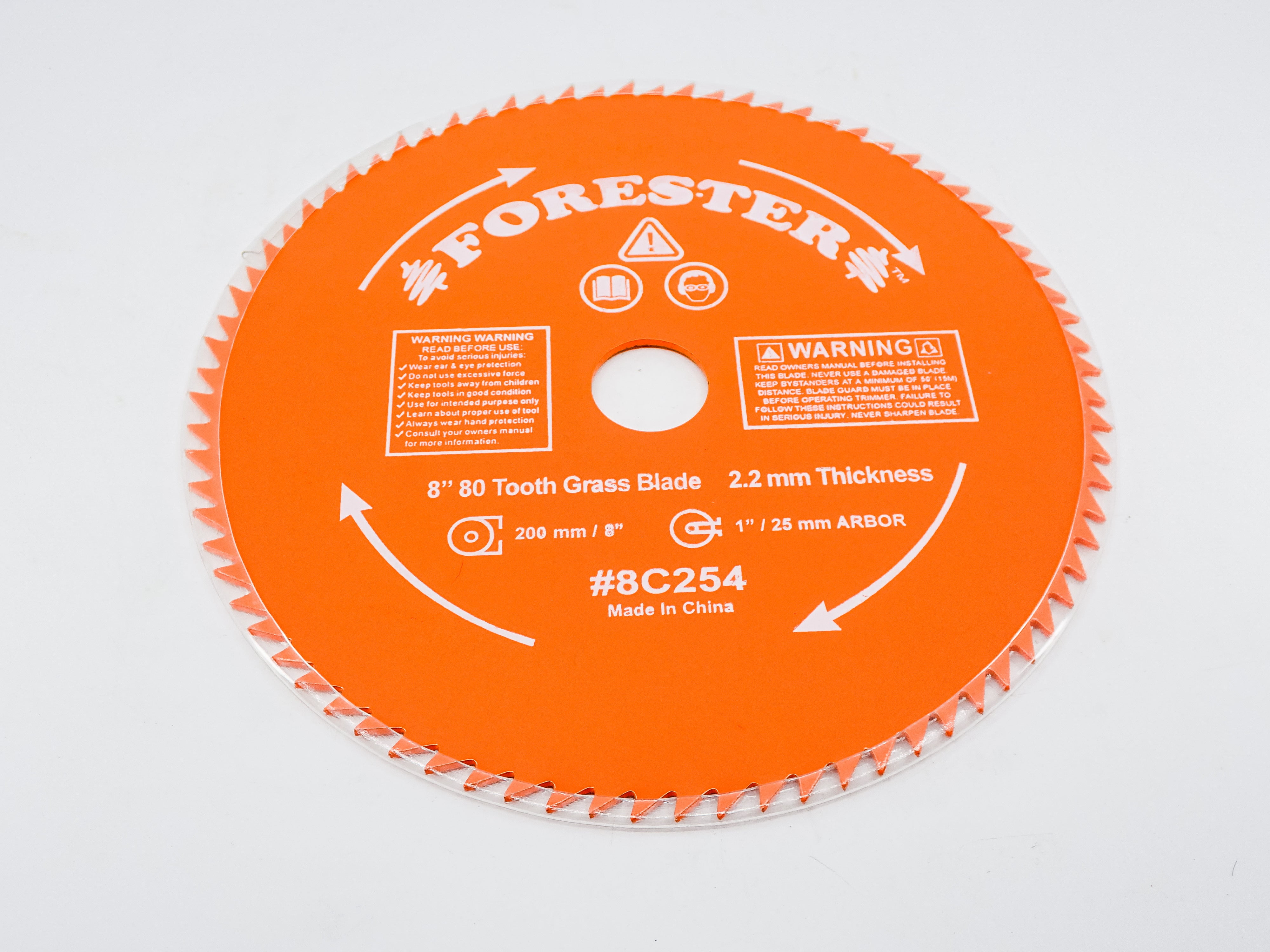 FORESTER 8" 80-TOOTH BRUSHCUTTER AND GRASS BLADE 20-25MM ARBOR ...