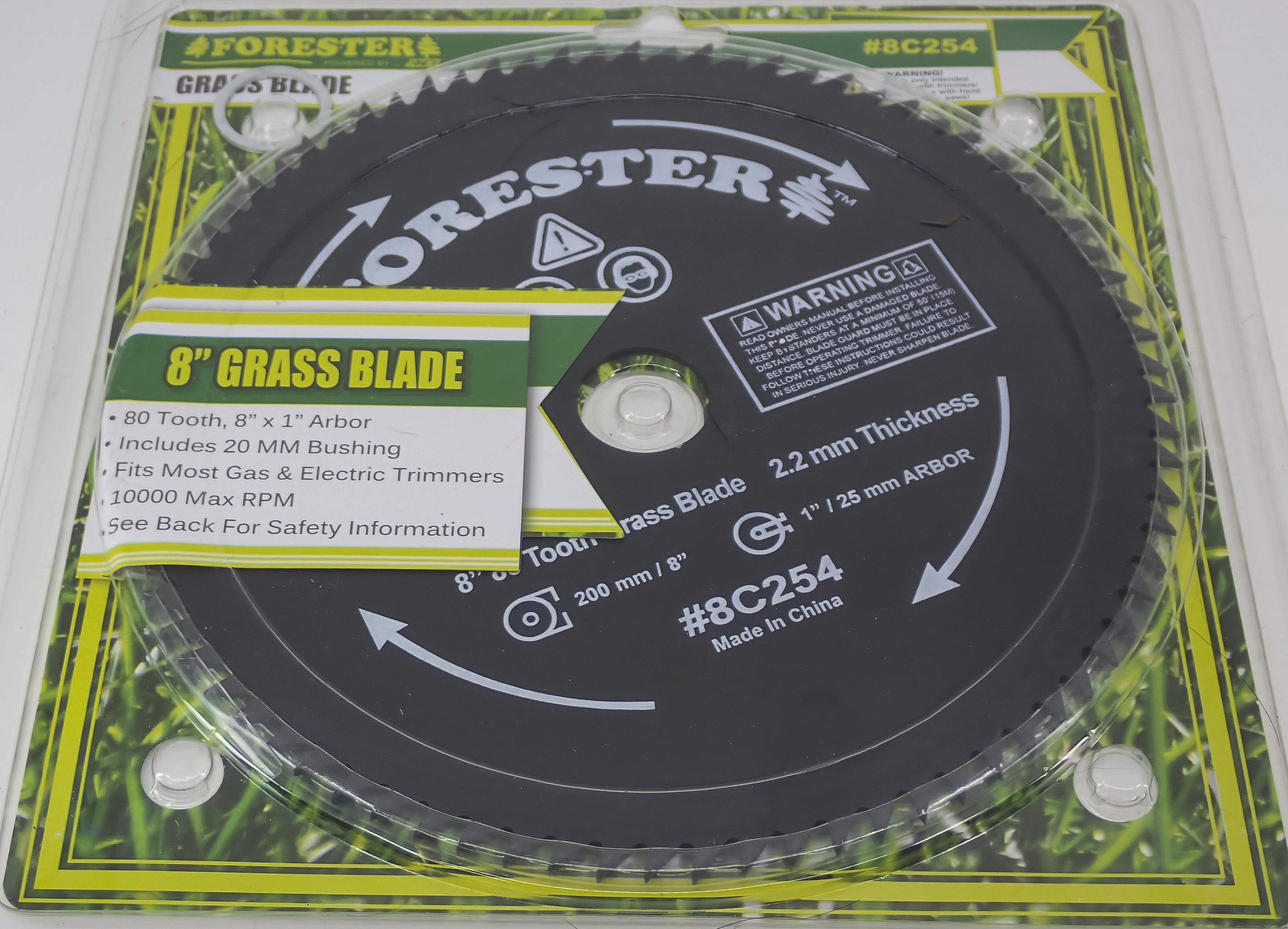 FORESTER 8" DIAMETER 80-TOOTH BRUSHCUTTER BLADE FITS 20MM AND 25MM ...